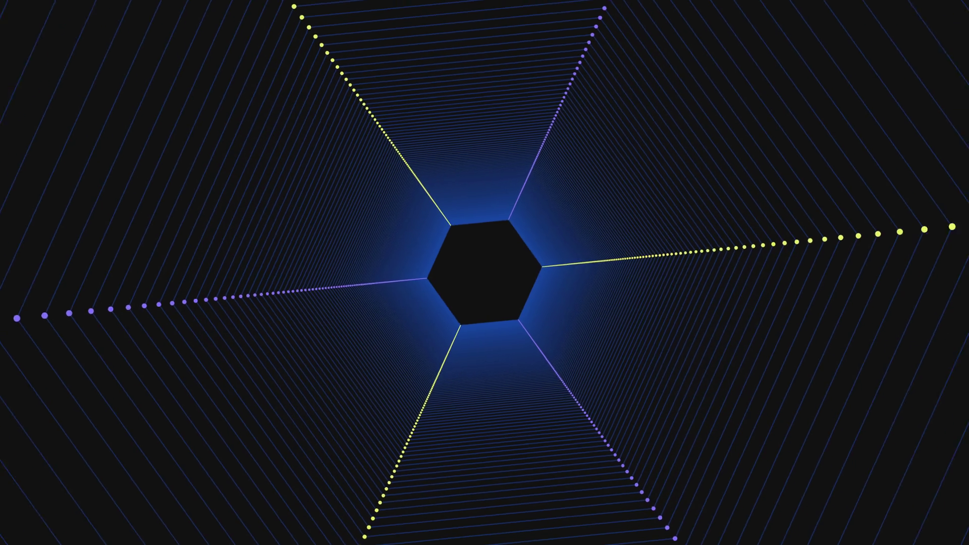 Vibrant Hexagon Shaped Tunnel On Dark Stock Motion Graphics SBV-349002380 - Storyblocks