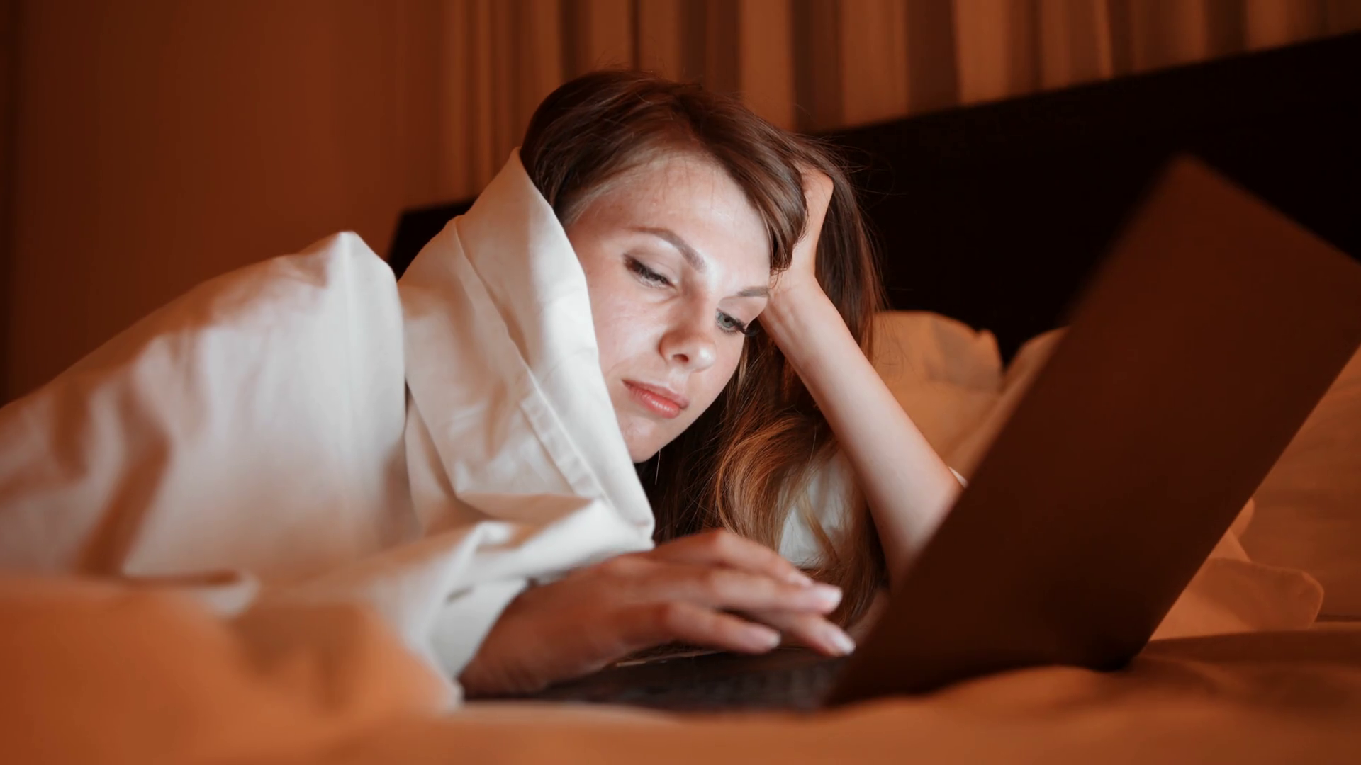 Young Woman Falling Asleep Using Laptop In Stock Footage SBV-348469707 - Storyblocks