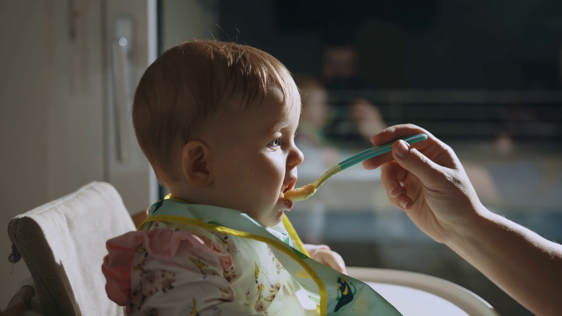 Portrait Of Messy Dirty Baby Boy Eating Soup Stock Footage SBV ...