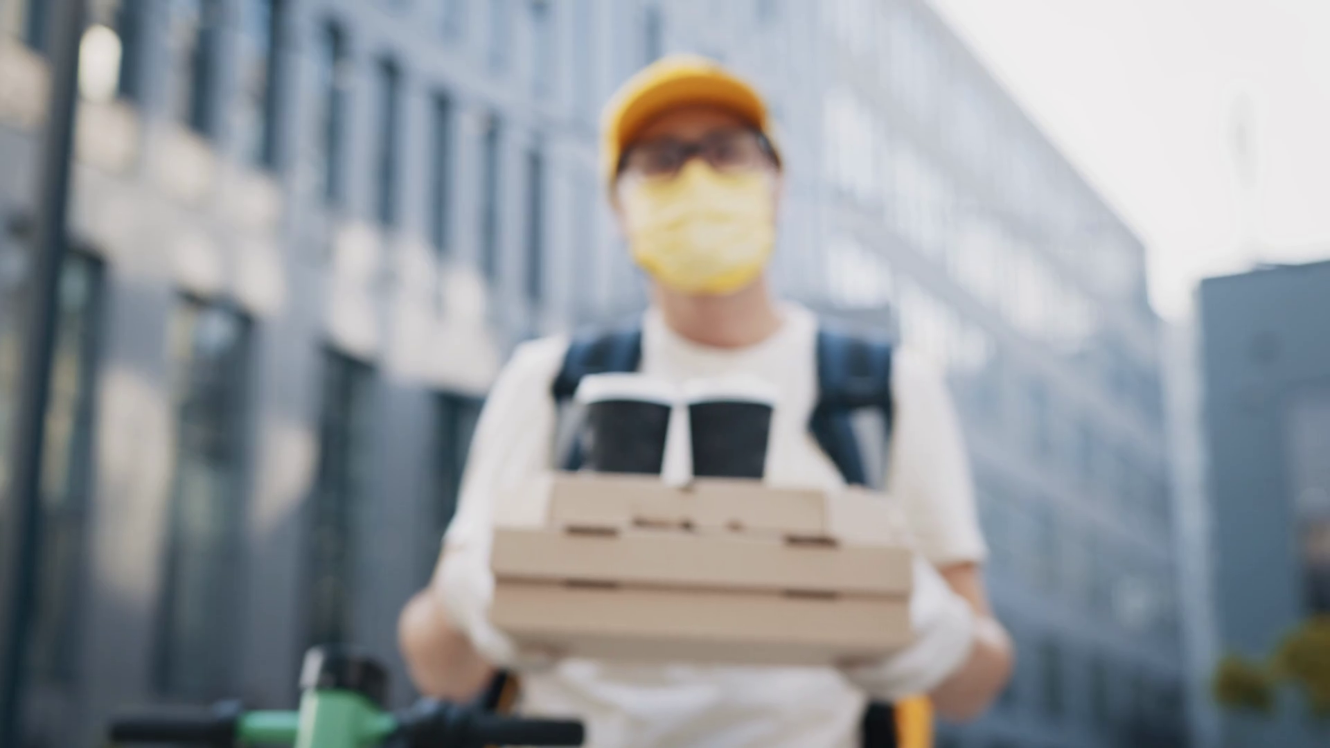 Delivery Service Smiling Happy Courier In Stock Footage SBV-348503725 ...