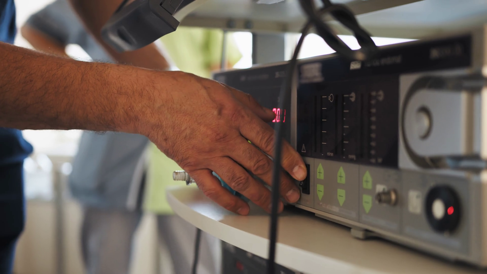 Surgeon Starting Equipment Operation Close Stock Footage SBV-348456594 ...