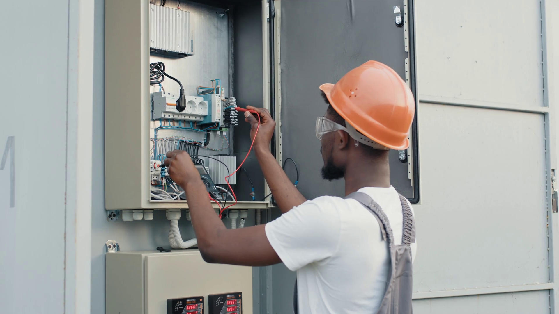 African American Electrician In Uniform Stock Footage SBV-348482804 ...