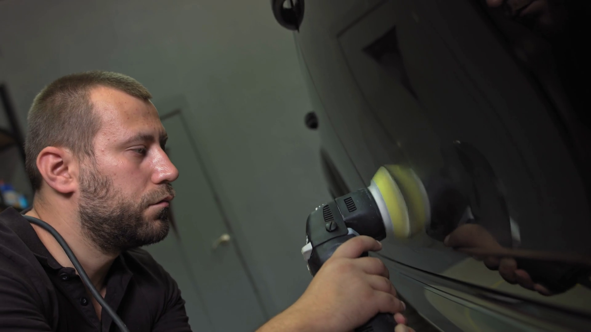 Black Car Body Polishing With Polisher In Stock Footage SBV-348520681 ...