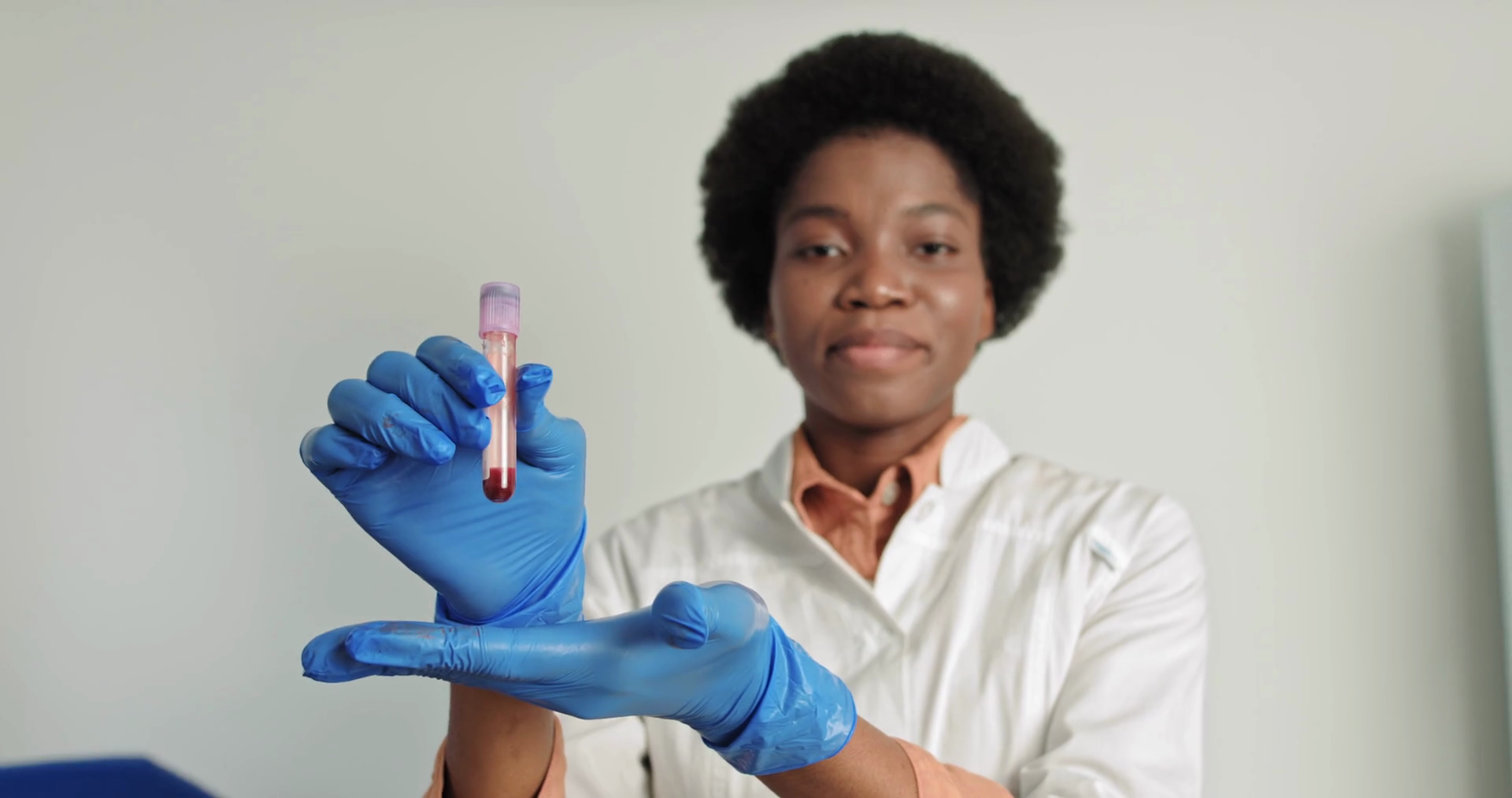 Female African Scientist Doctor Doing Blood Stock Footage SBV-348523343 ...