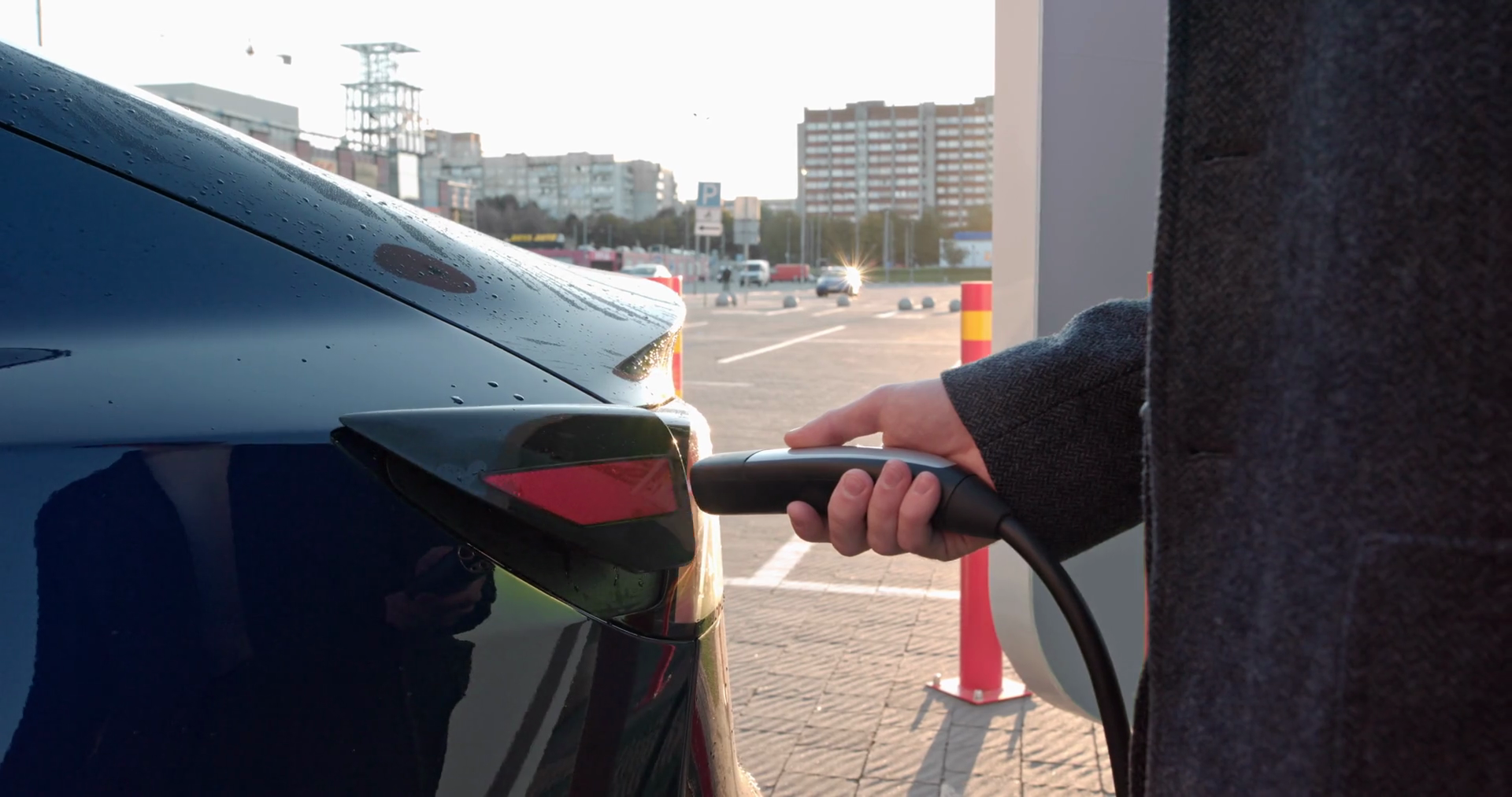 A Shot Under Hatch Electric Eco Car Charges Stock Footage SBV-348527440 ...