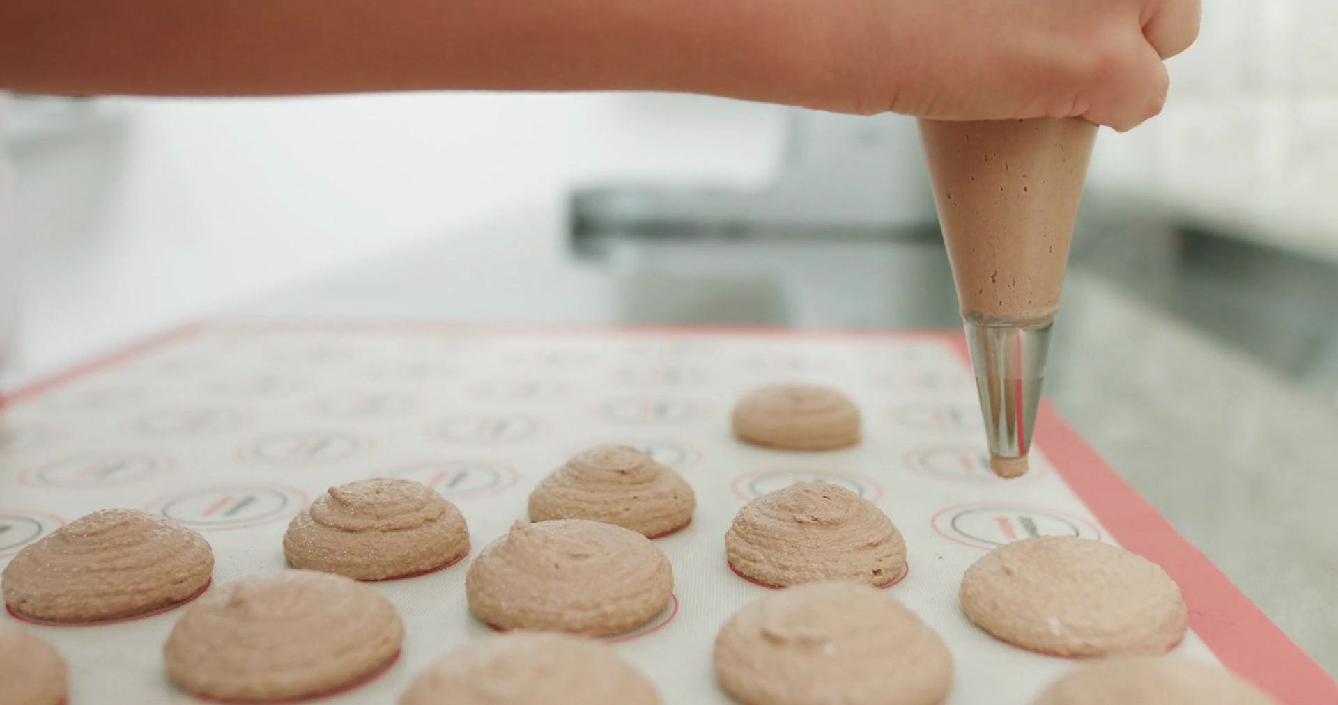 Chef Making Base Preparation Macaron Dessert Stock Footage SBV ...