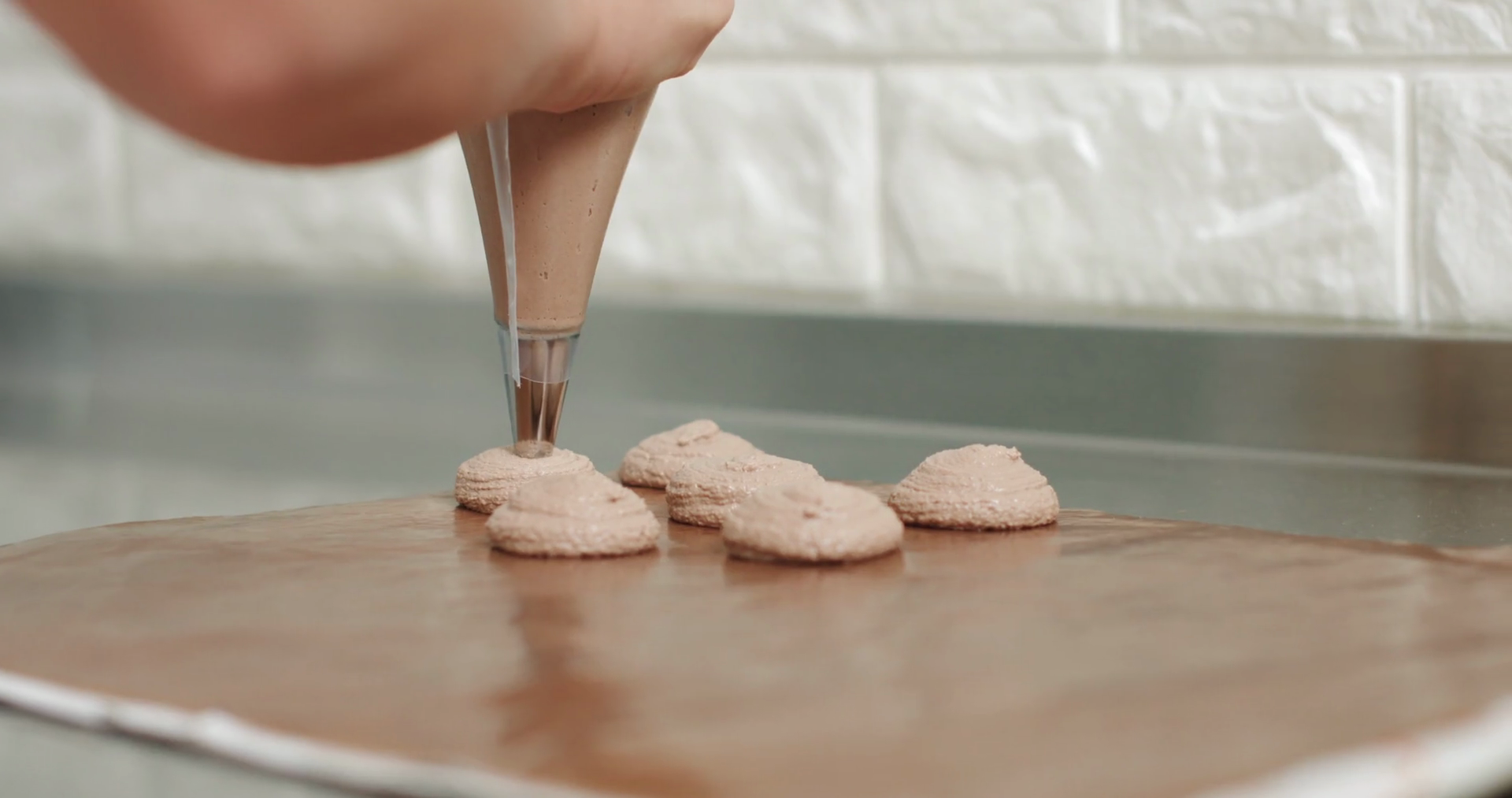 Chef Making Base Preparation Macaron Dessert Stock Footage SBV ...