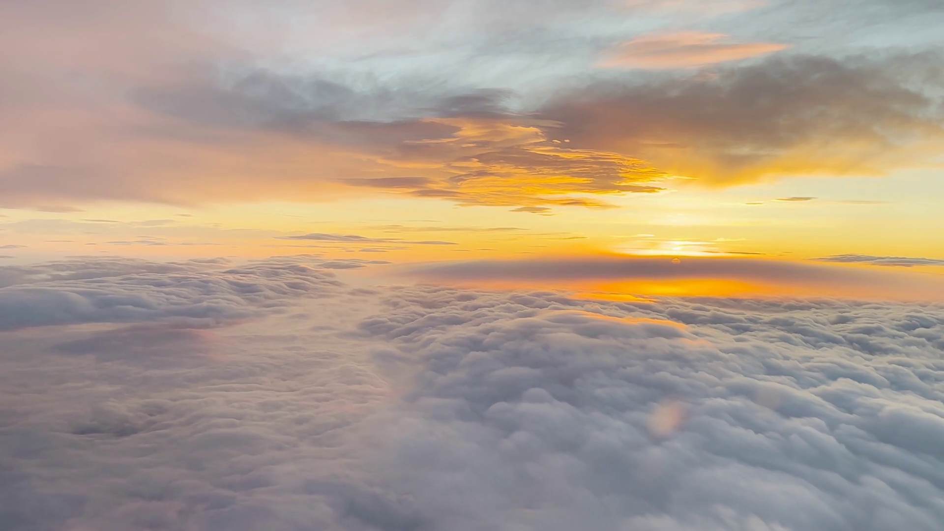 Aerial View Of Clouds At Sunrise From Stock Footage SBV-348795439 ...