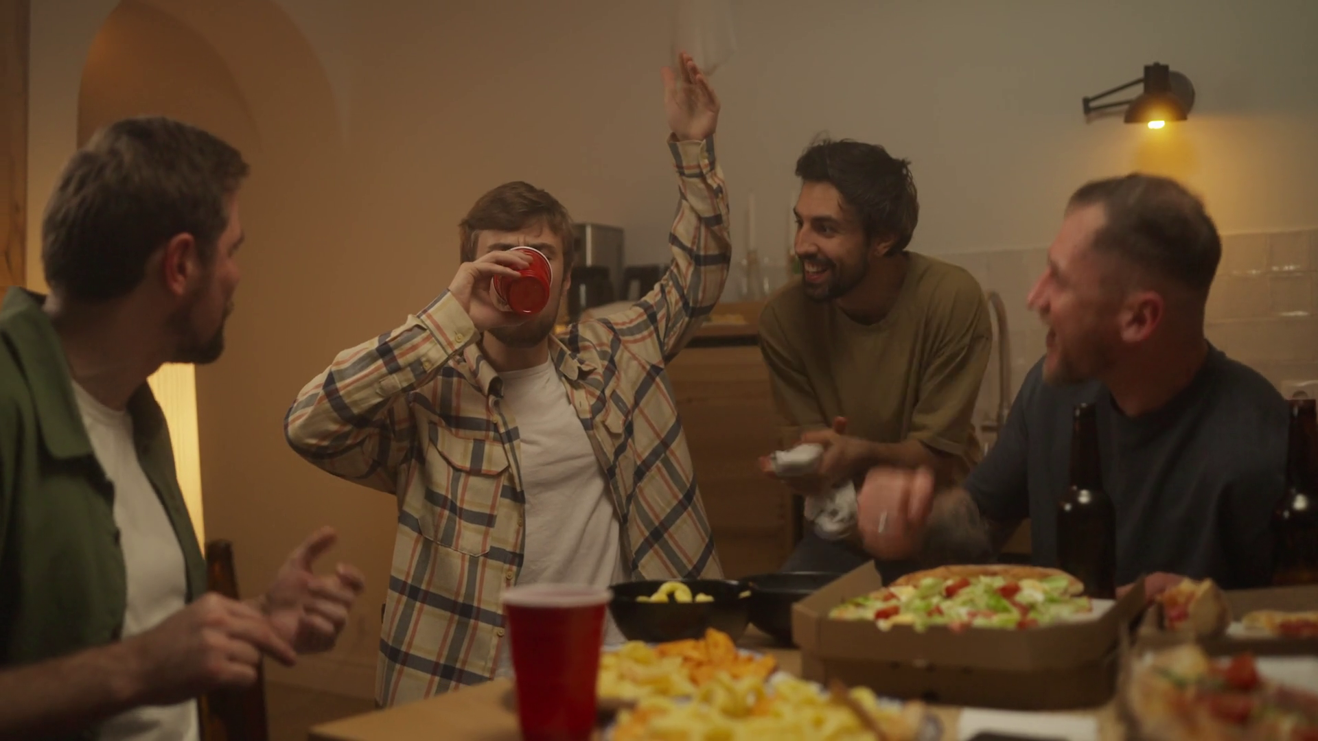 A Group Of Happy Cheerful Friends Applaud Stock Footage SBV-351942290 ...