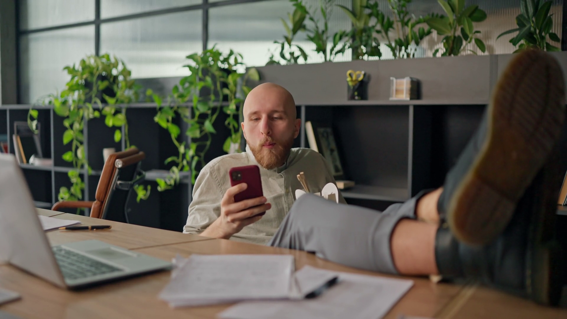 A Humorous Moment Distracted Office Worker Stock Footage SBV-351936551 ...
