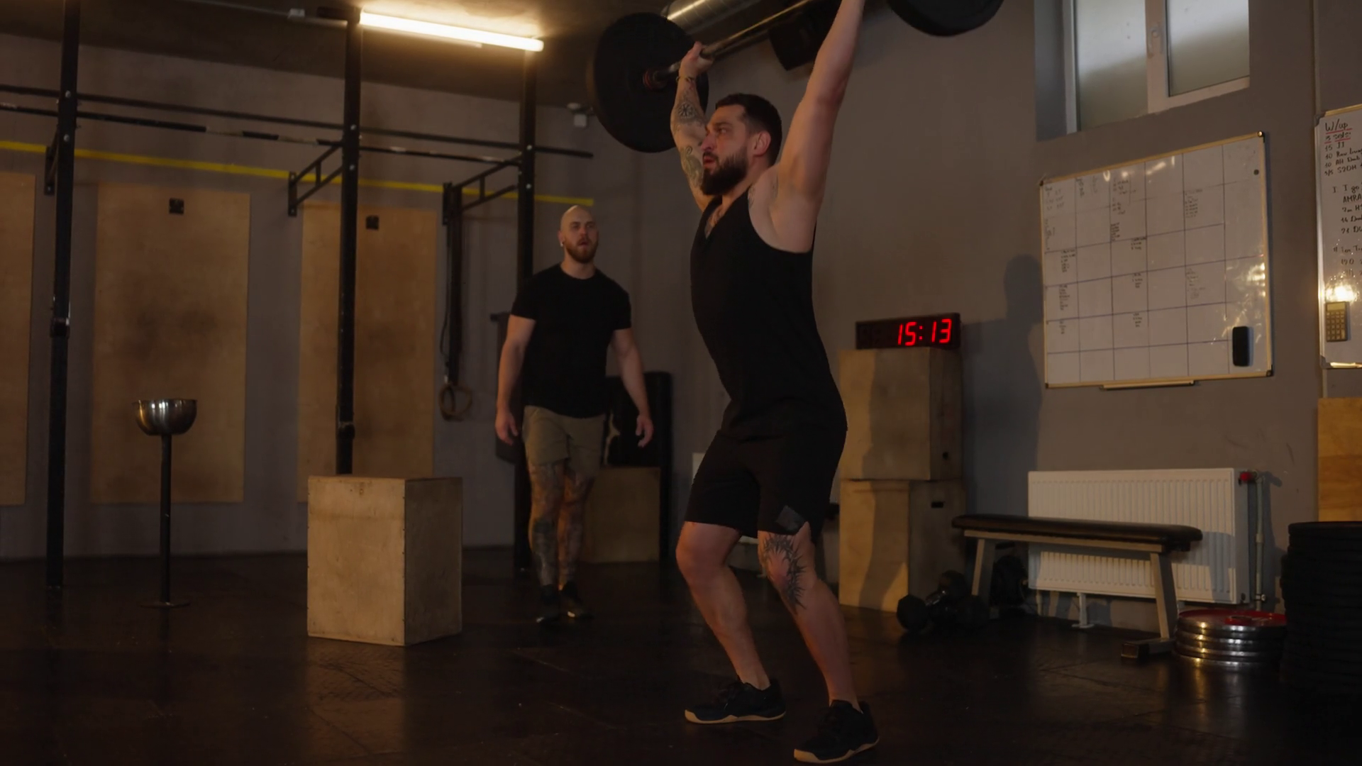 Two Guys Perform Intense Workout Arm Leg Stock Footage SBV-352178667 ...