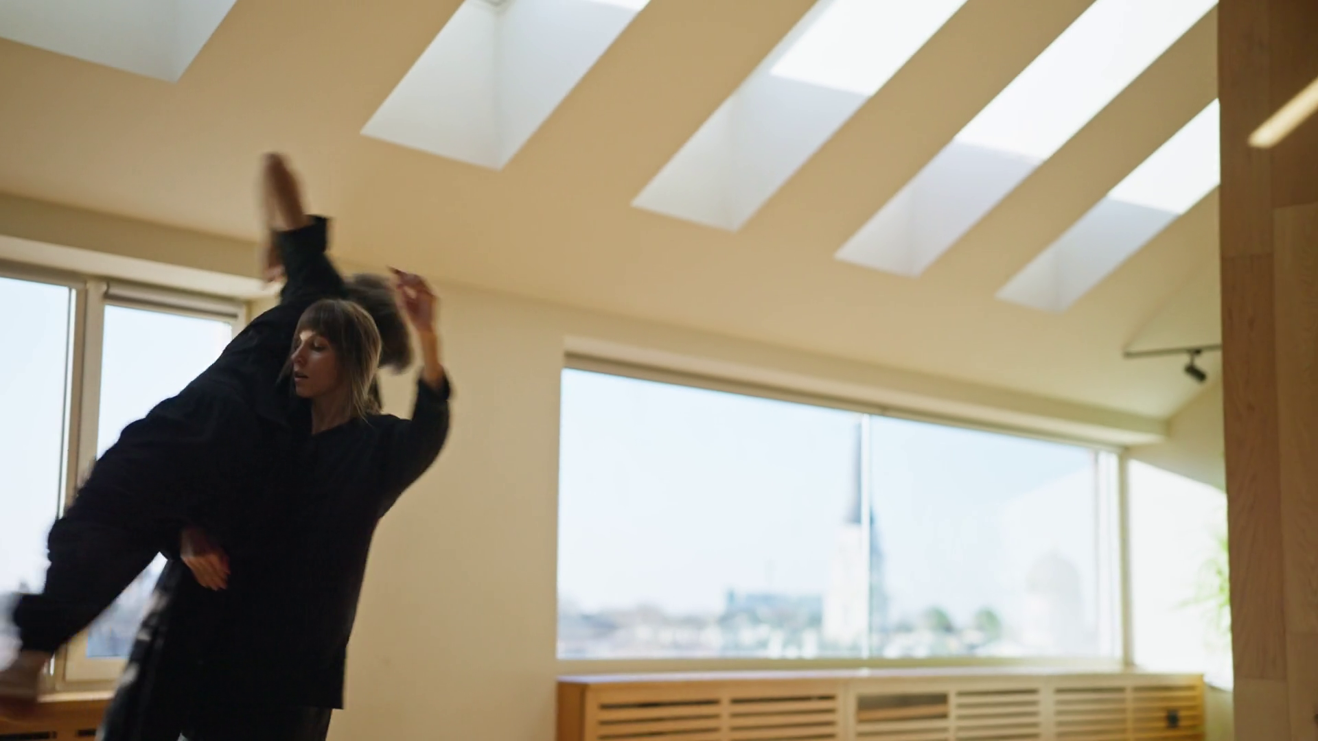 Female Dancer Twirls Partner Over Shoulders Stock Footage SBV-352635245 ...