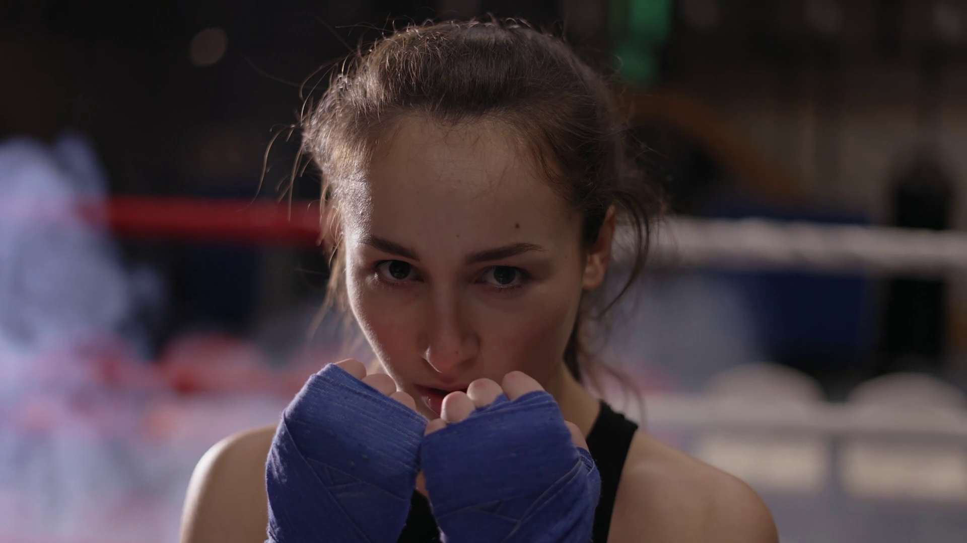 Portrait Shot Of Pretty Female Fighter With Stock Footage SBV-346655092 ...
