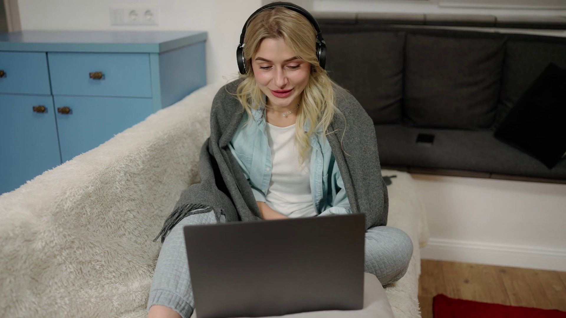 Woman Holding Online Webinar On Laptop Stock Footage SBV-347475496 ...