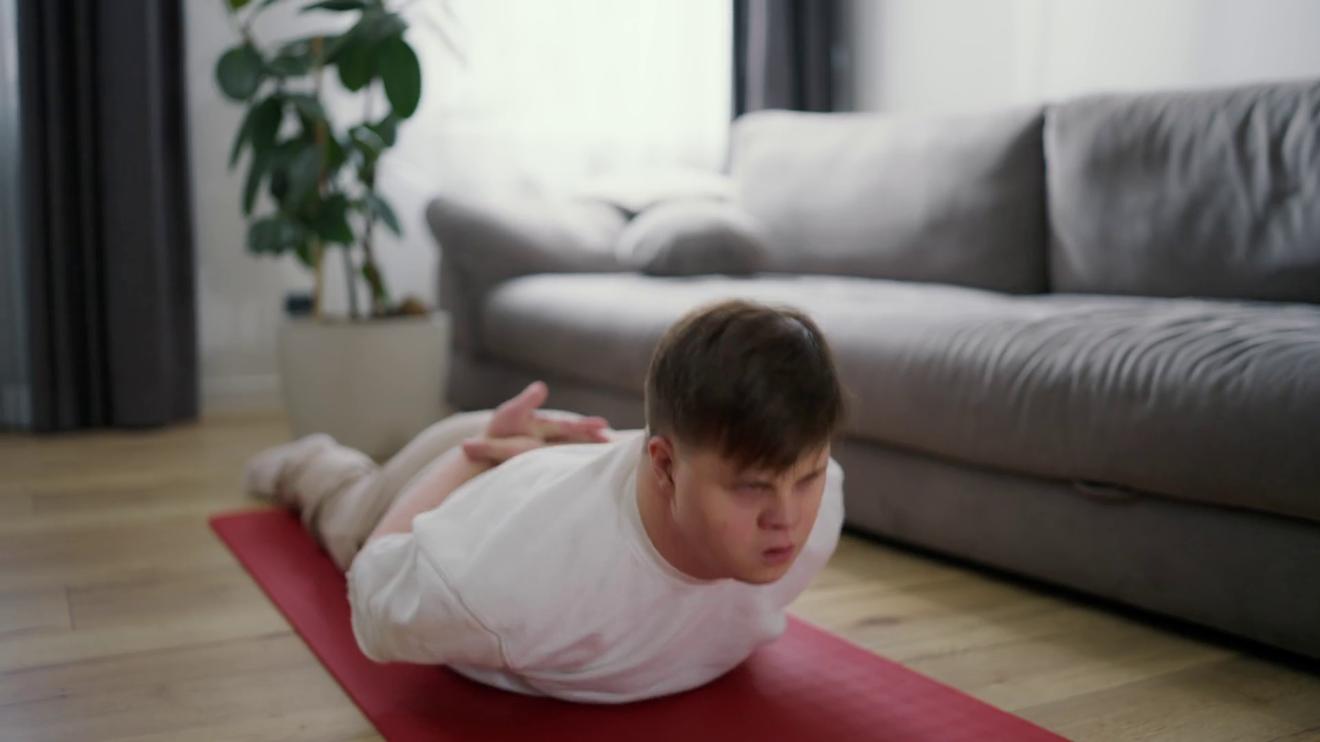 Portrait Of Guy With Down Syndrome Doing Stock Footage SBV-347716185 ...