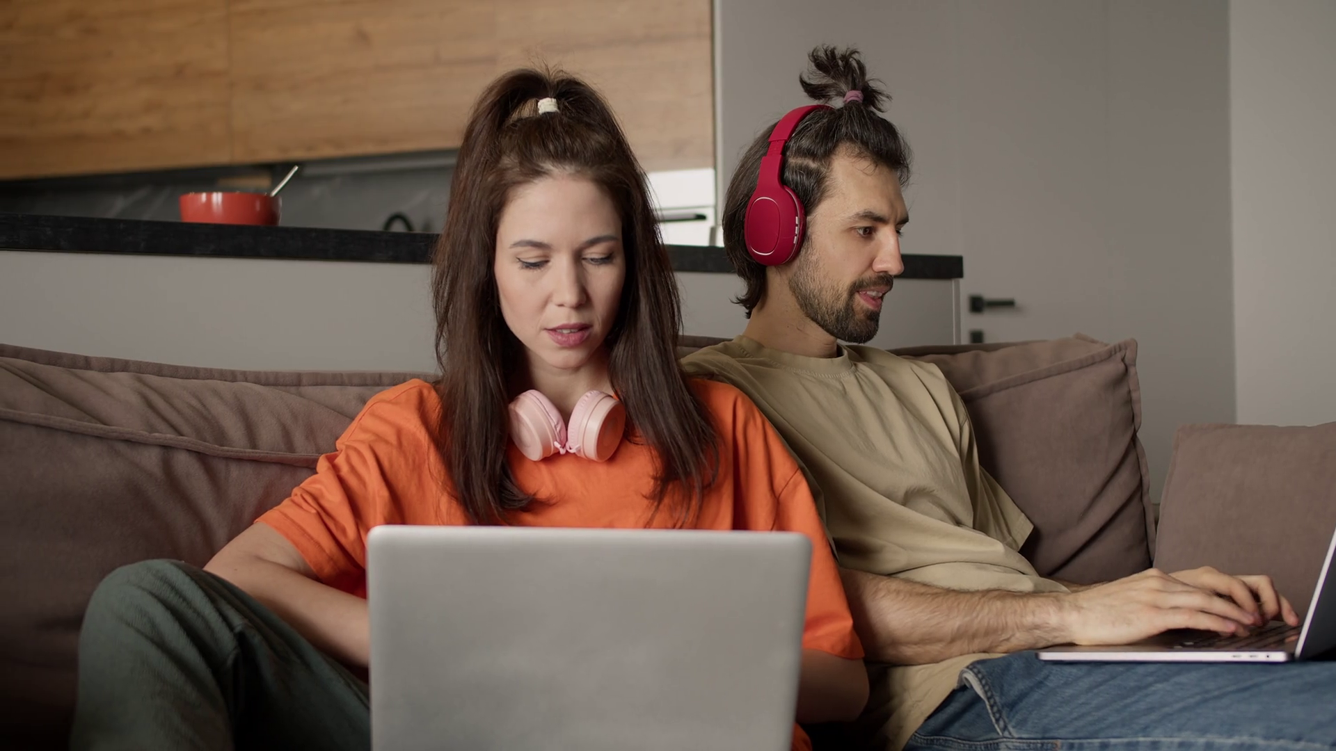 Collaborative Work: Young Couple Using Stock Footage SBV-347716387 ...