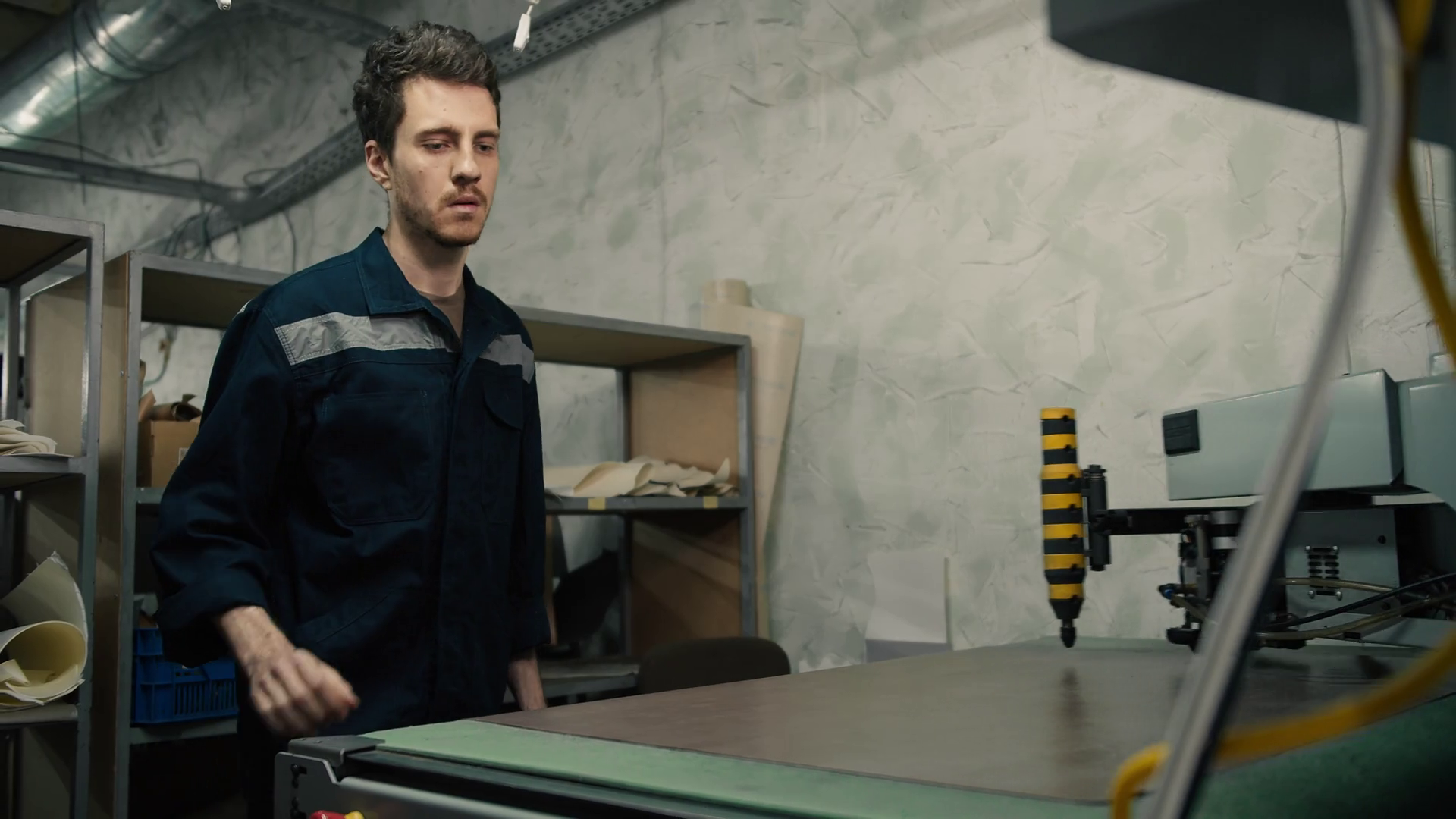 A Man In Special Uniform At Garment Factory Stock Footage SBV-347765006 ...