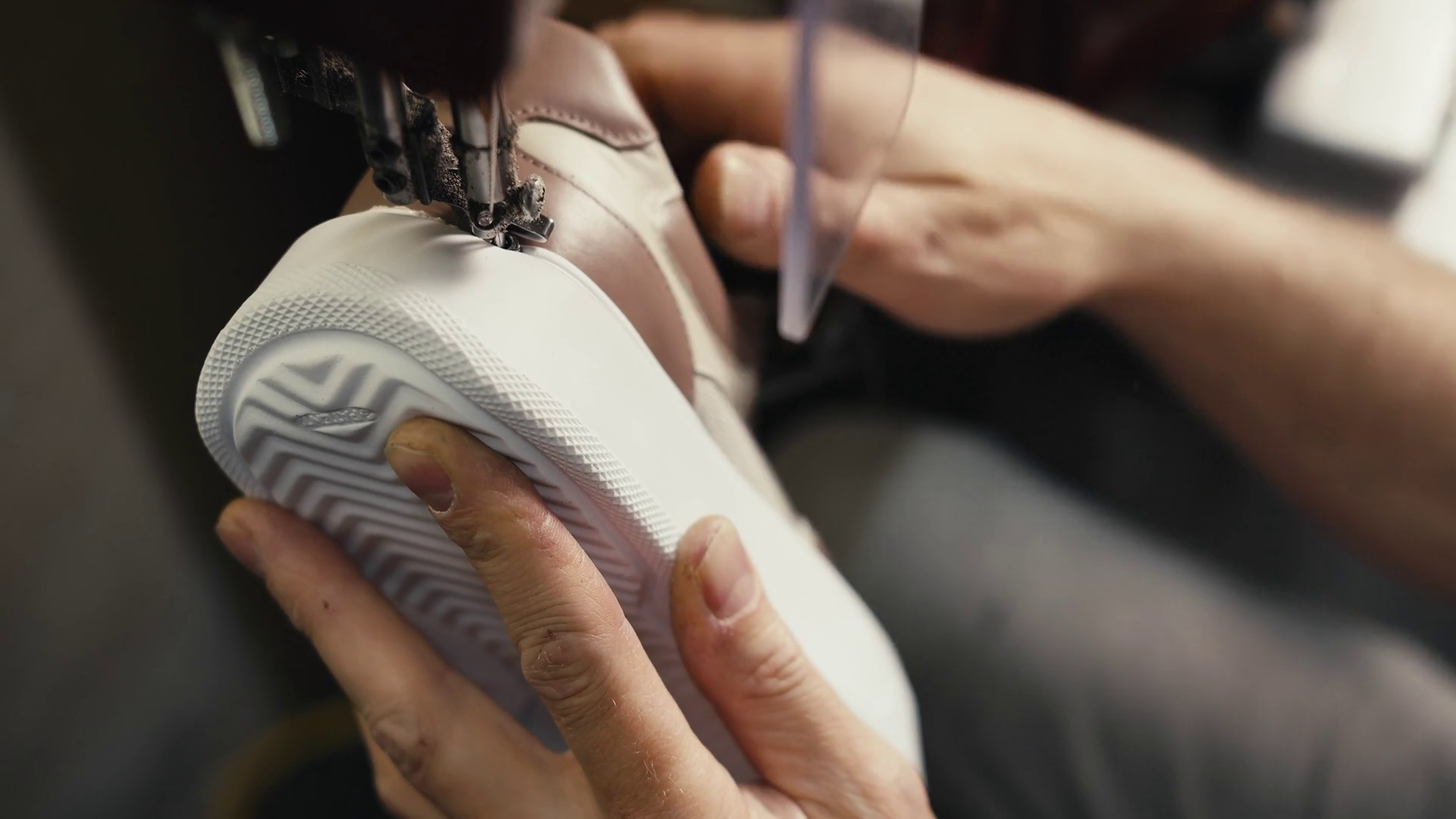 Close-up Shot: Stitching Sole Upper Of Shoe Stock Footage SBV-347772977 ...