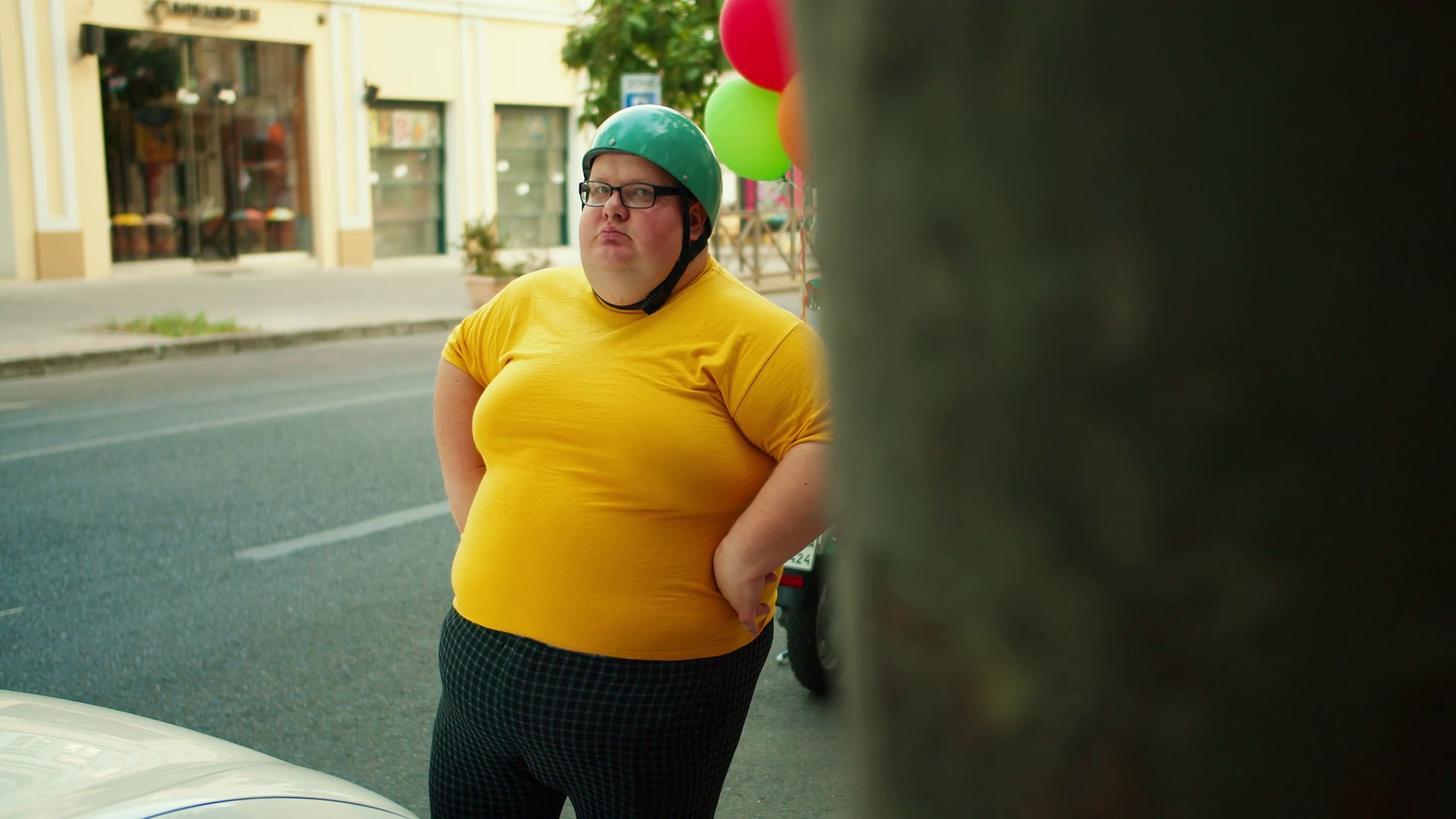 An Overweight Man In Yellow T-shirt In Green Stock Footage SBV ...