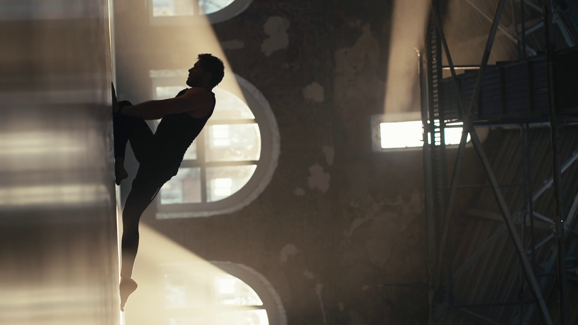 Vertical Video Silhouette Of Male Athlete In Stock Footage SBV ...