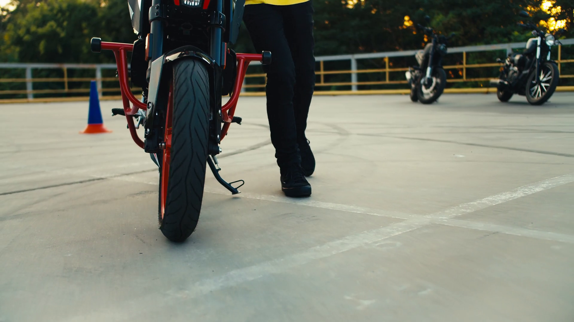 Close-up Shot Of Girl Driving Motorcycle At Stock Footage SBV-348447431 ...