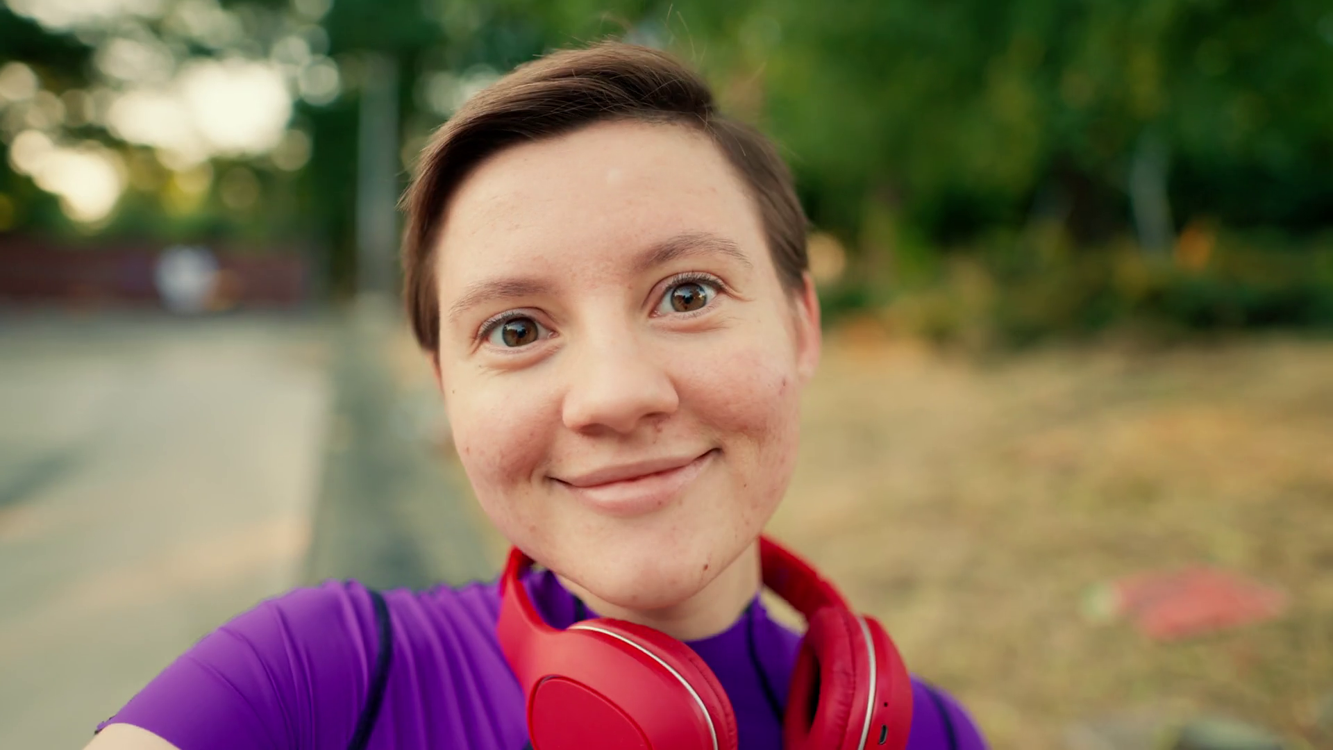 First-person View: Happy Girl With Short Stock Footage SBV-348473782 ...