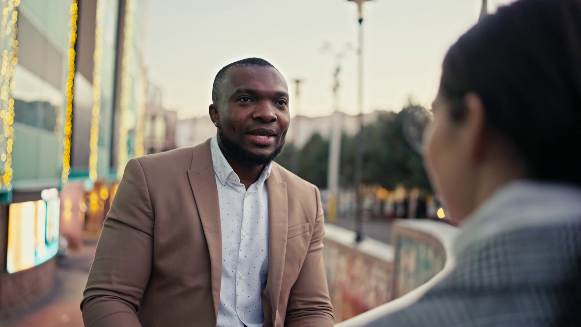 Over Shoulder Confident Man With Black Skin Stock Footage SBV-348764566 ...