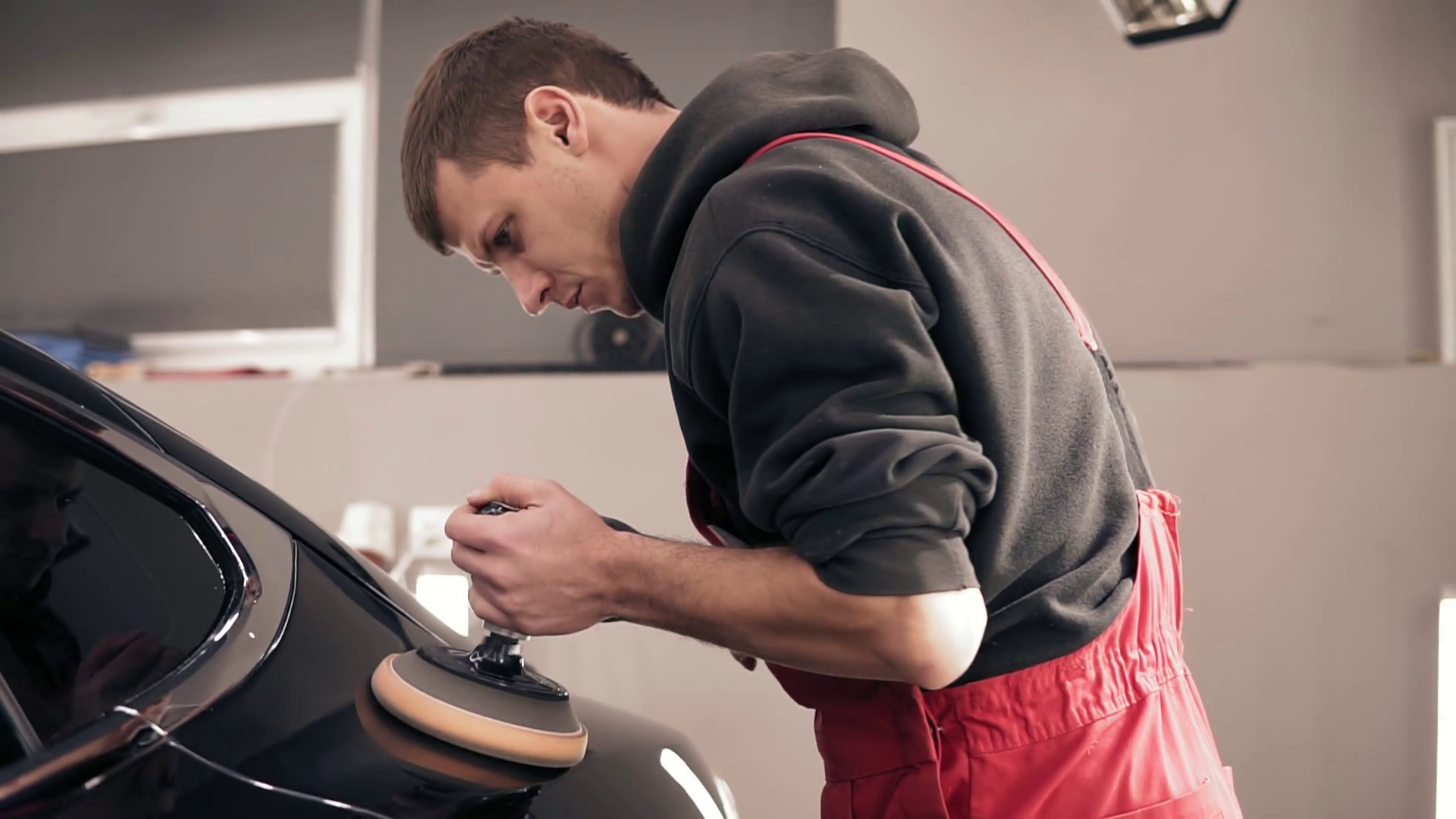 Male Worker Gently Polishes Back Side Of Stock Footage SBV-346427966 ...