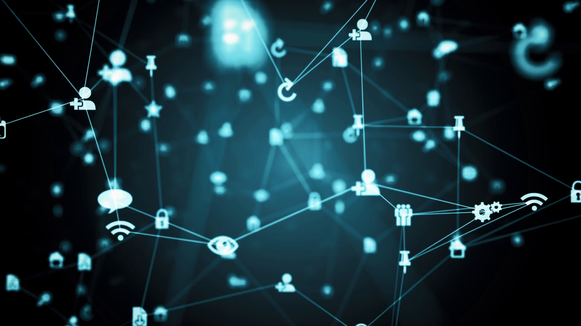 Abstract Futuristic Technology Icons Nodes Stock Motion Graphics SBV ...