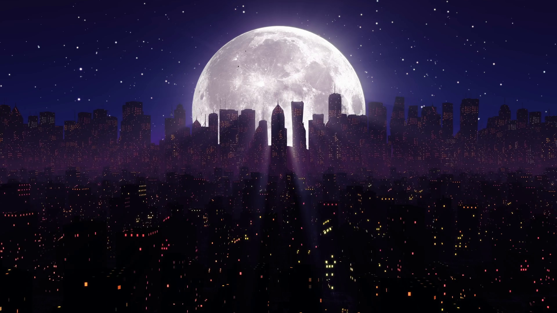 Retro Futuristic Sci-fi Night City Seamless Stock Motion Graphics SBV ...