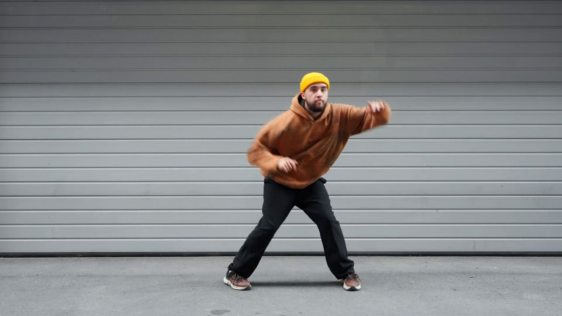 Young Dancer Male Dancing Move Yellow Beanie Stock Footage SBV ...
