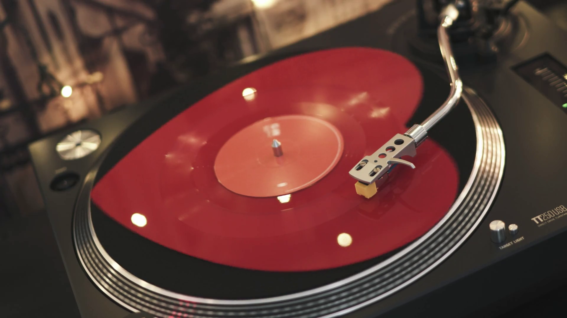 Turntable Numark Loop Red Heart-shaped Stock Footage SBV-347260053 ...