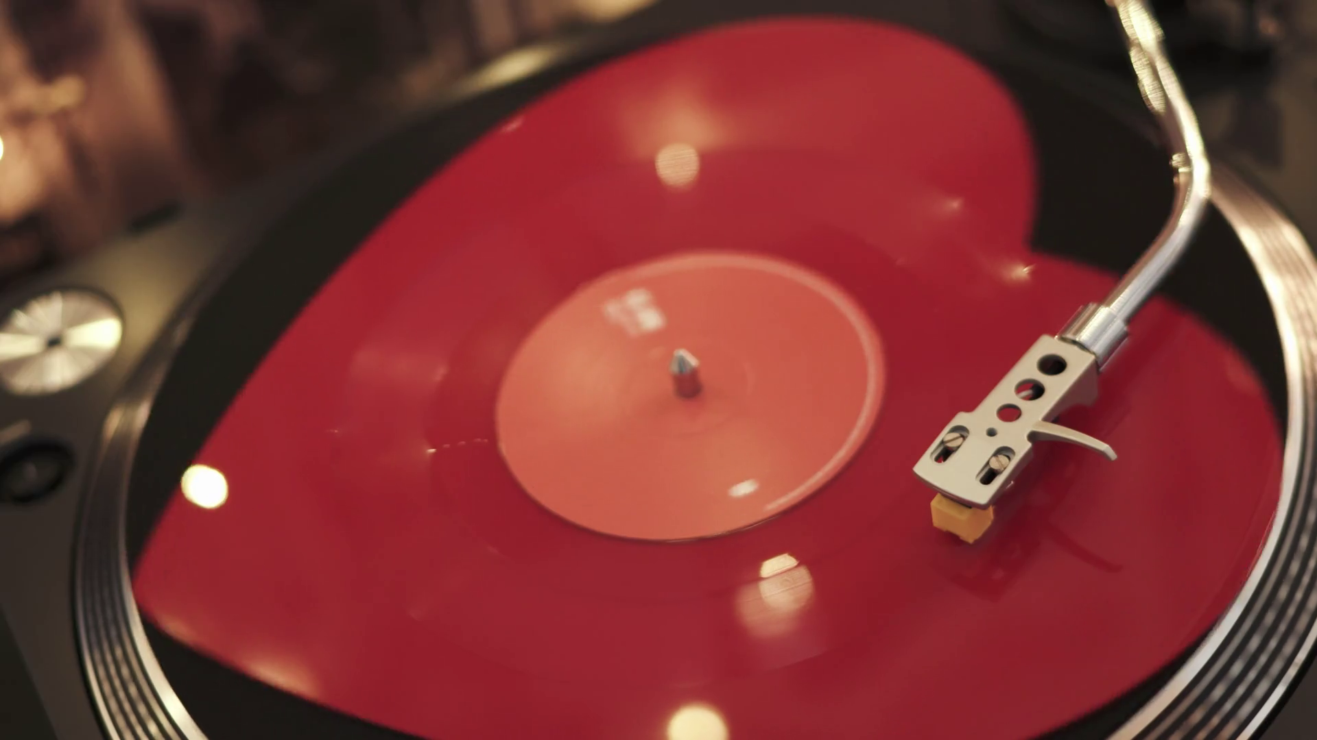 Turntable Numark Loop Red Heart-shaped Vinyl Stock Footage SBV ...