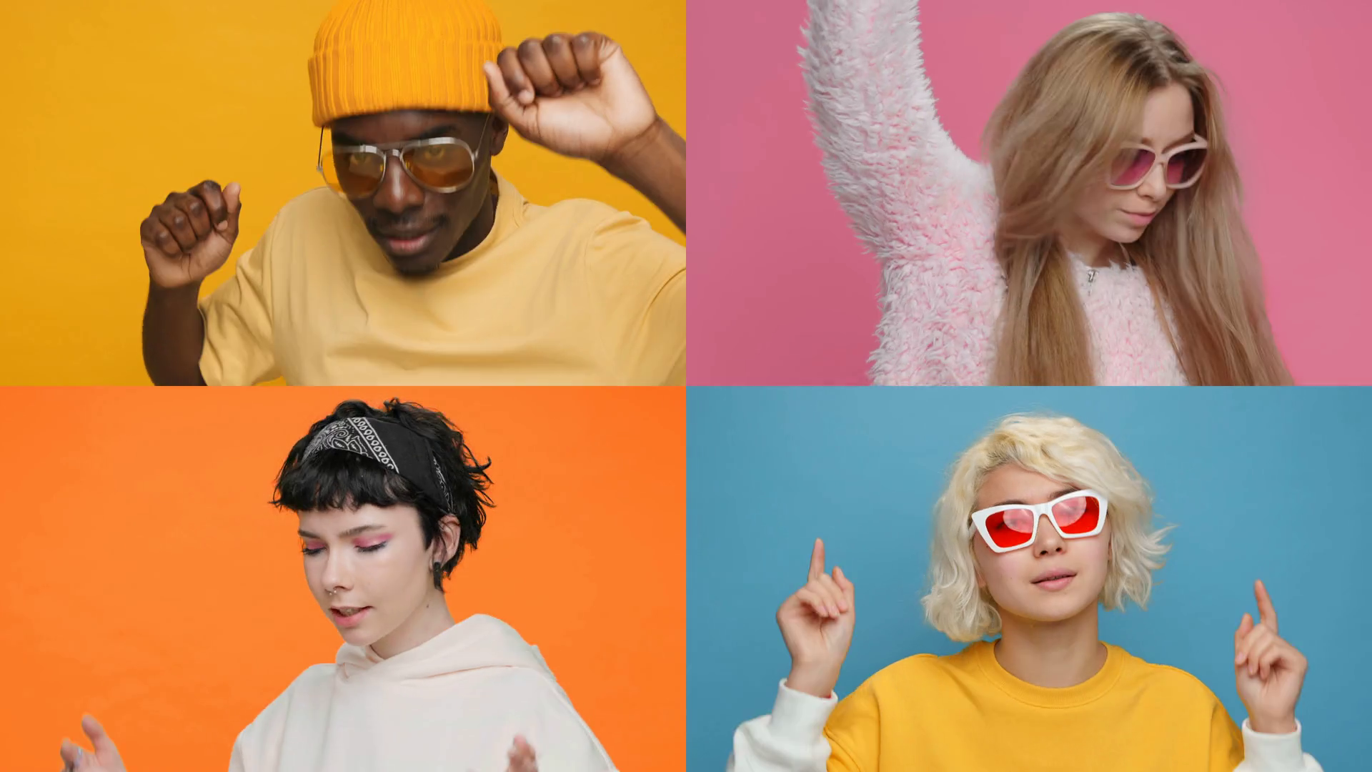 Portrait Collage Set Four Faces Multiethnic Stock Footage SBV-347808611 ...