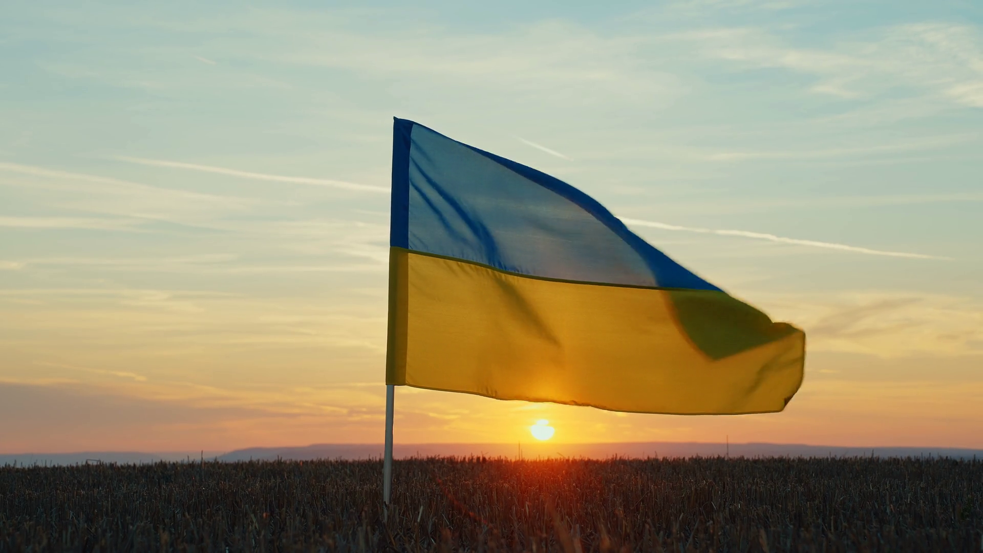 Ukraine Flag Waving In Wind In Rays Of Gold Stock Footage SBV-347447966 ...