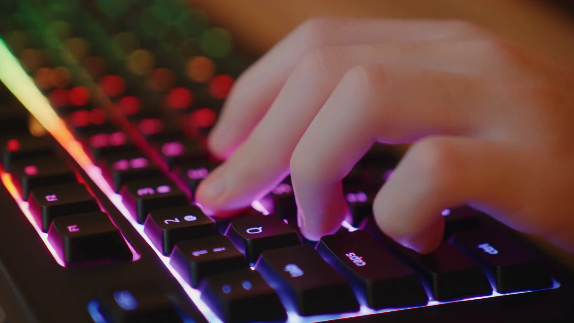 Player Uses Gaming Keyboard Young Gamer Stock Footage SBV-347549082 ...