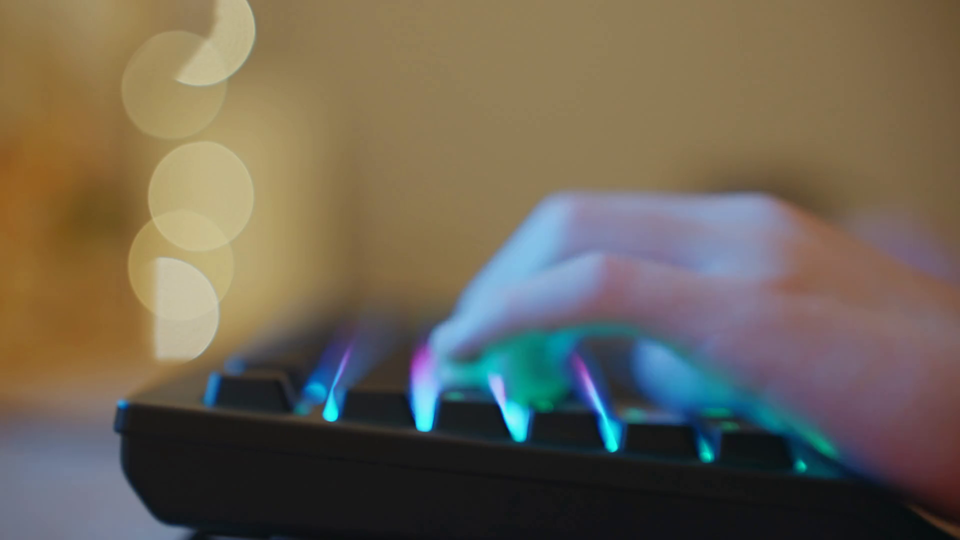 Player Uses Gaming Keyboard Hands Young Stock Footage SBV-347549114 ...