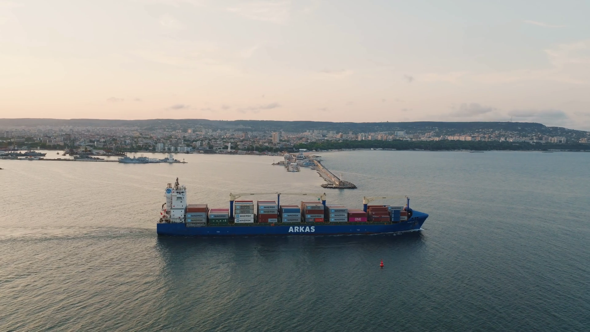 Arkas Container Ship Cargo Port Of Varna May Stock Footage SBV ...