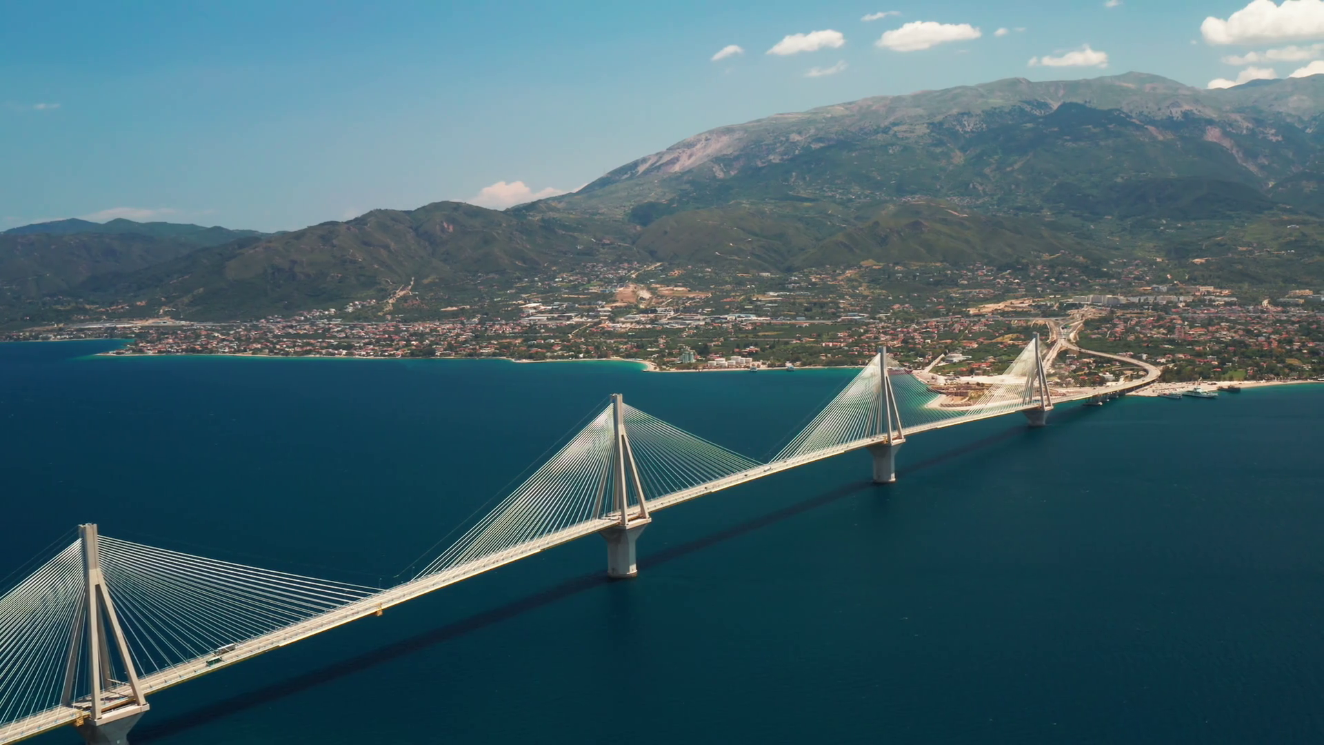 Greece City Of Patras Beautiful Large Bridge Stock Footage SBV ...