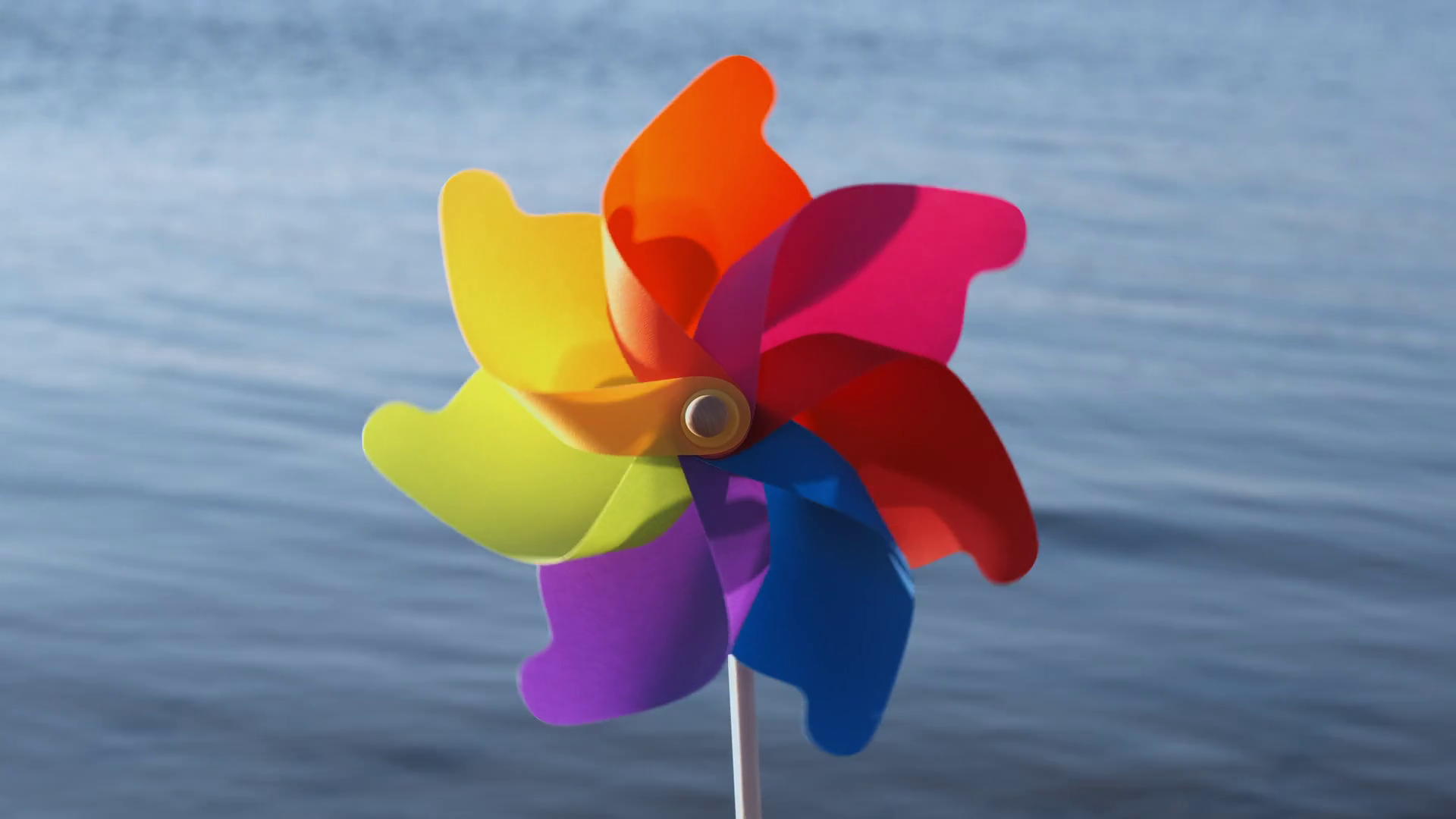 Rotate Colored Plastic Pinwheel With Blowing Stock Footage SBV ...