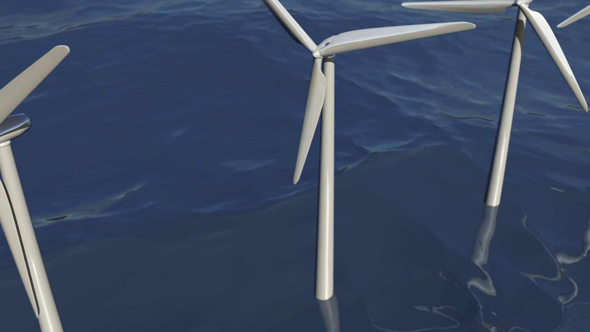 Animated wind turbines in an ocean windfarm Motion Background 00:10 SBV ...