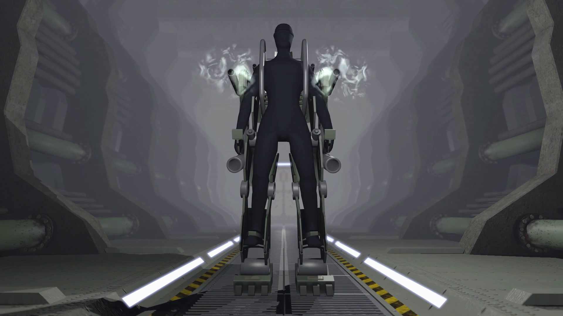 Animation of a futuristic mech firing with guns Motion Background ...