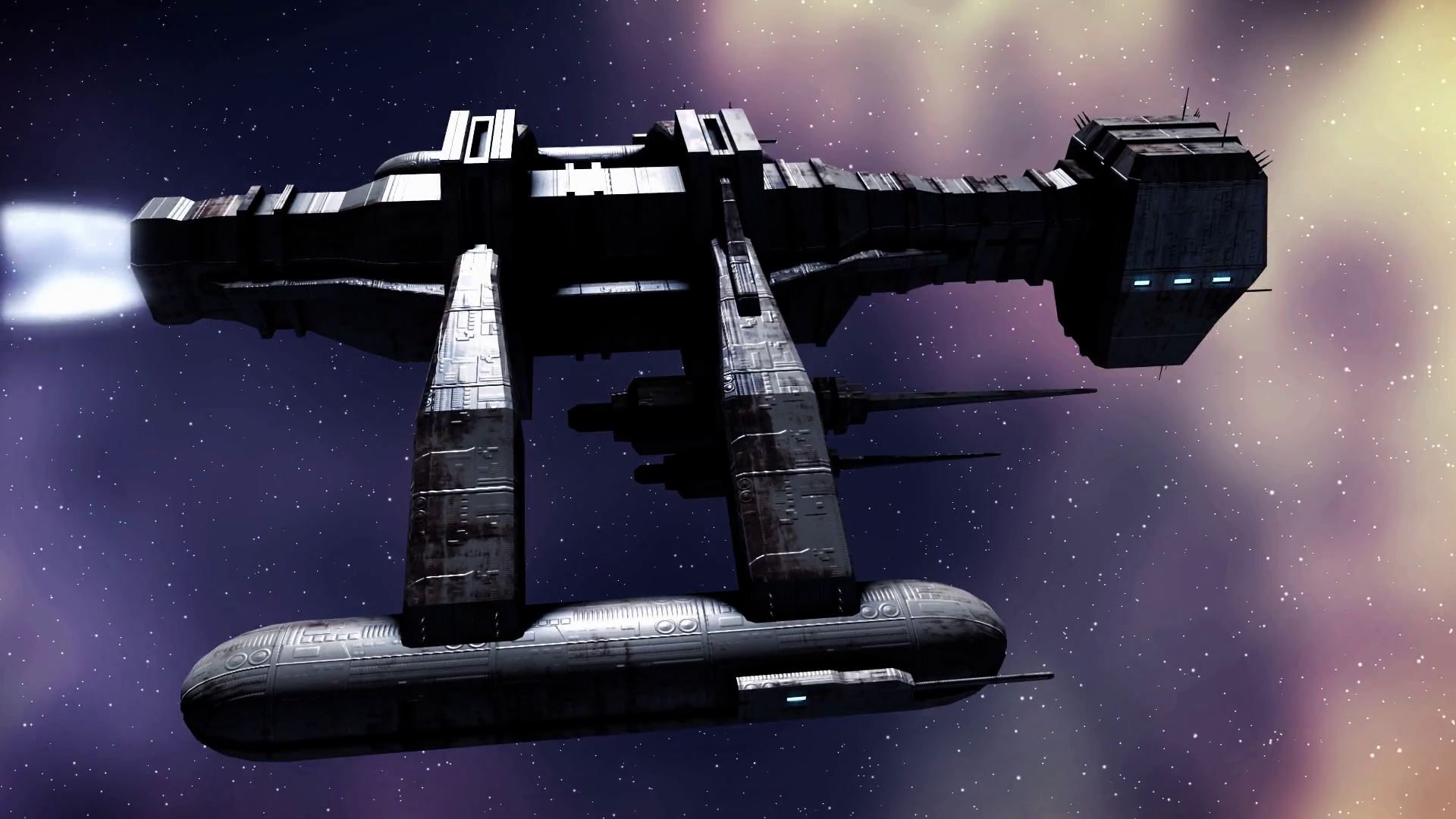 Animation of a futuristic spaceship flying to earth Motion Background ...