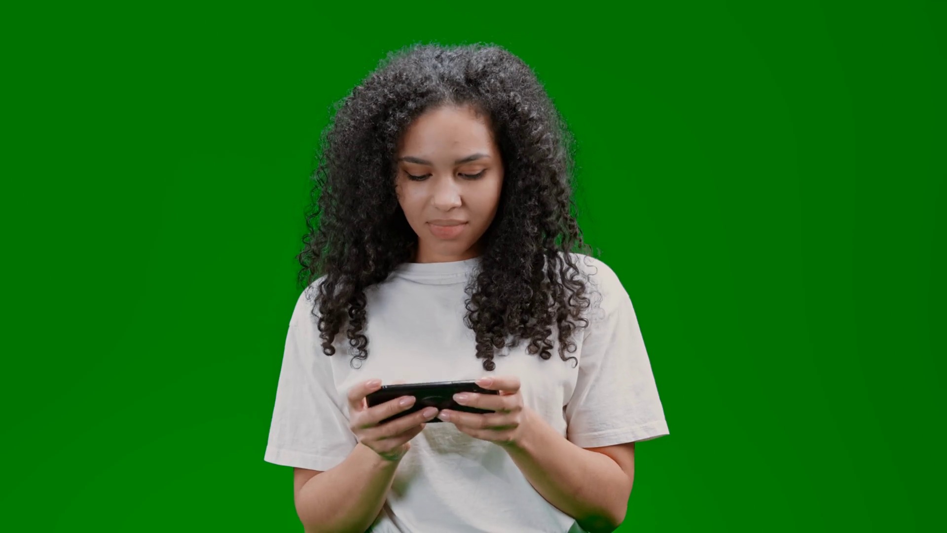 Woman Gamer With Curly Long Hair Dressed Stock Footage SBV-347527022 ...