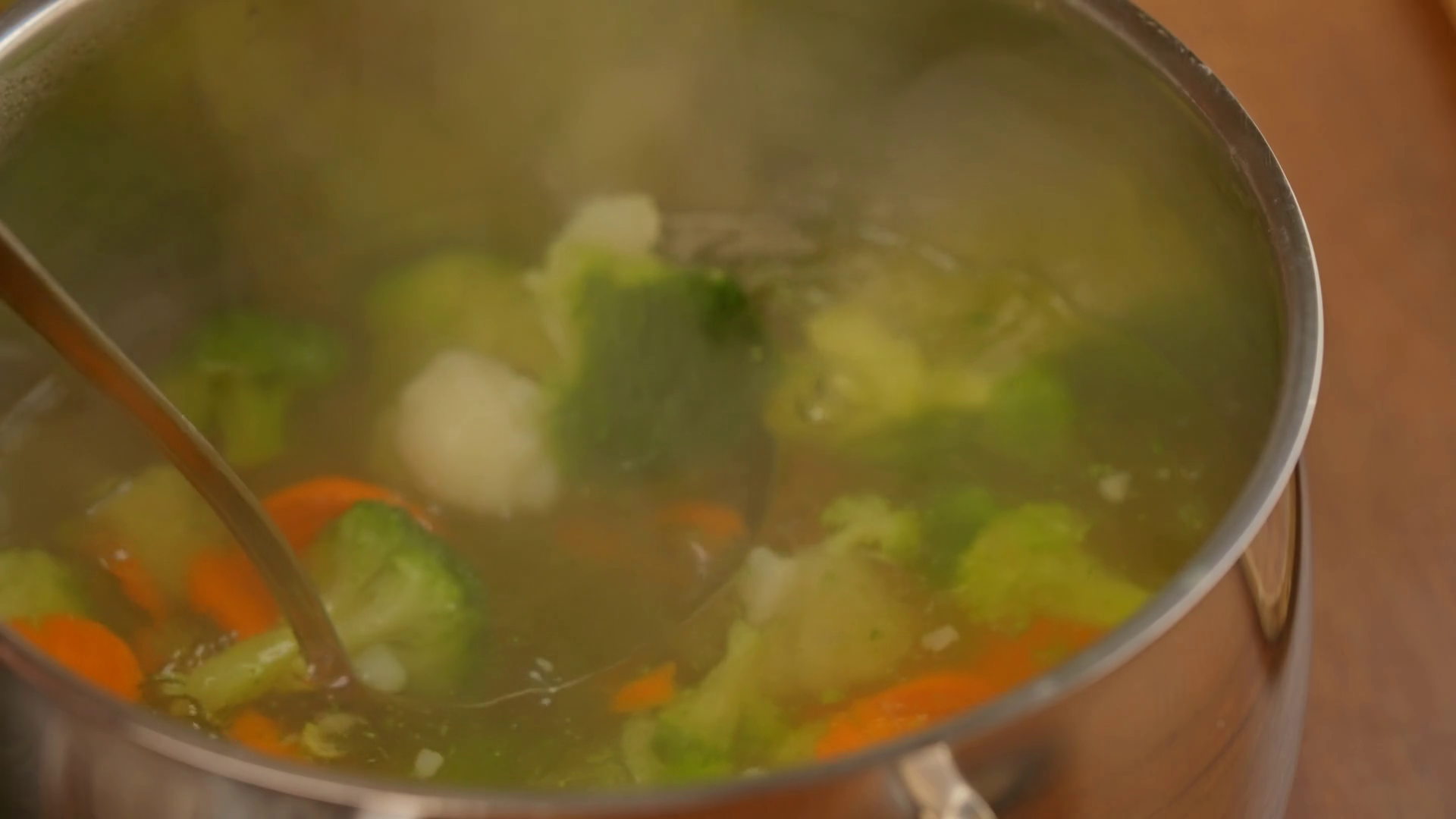 Woman Cooking Soup Lunch Holding Ladle Stock Footage SBV-347714184 ...