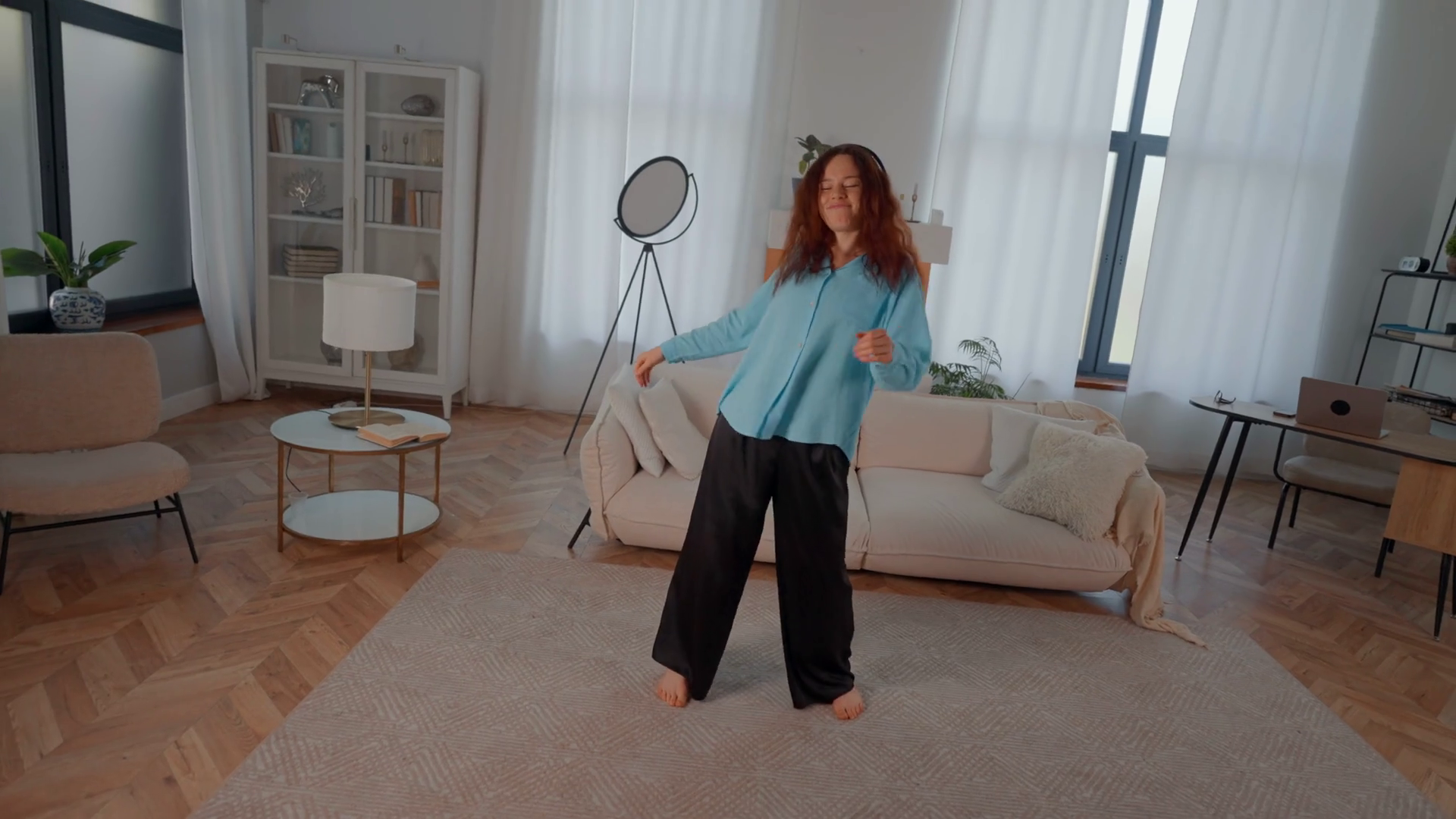 Active Female Dancing In Living Room Stock Footage SBV-348485638 ...