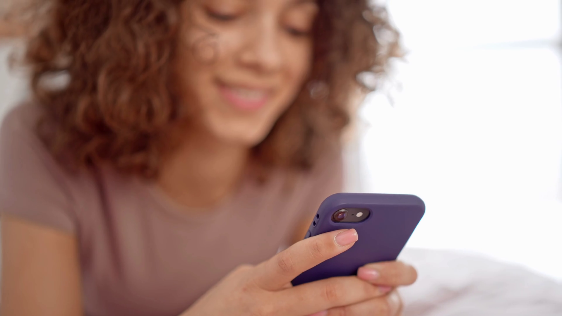 out of focus female using smartphone Stock Video Footage 00:09 SBV ...