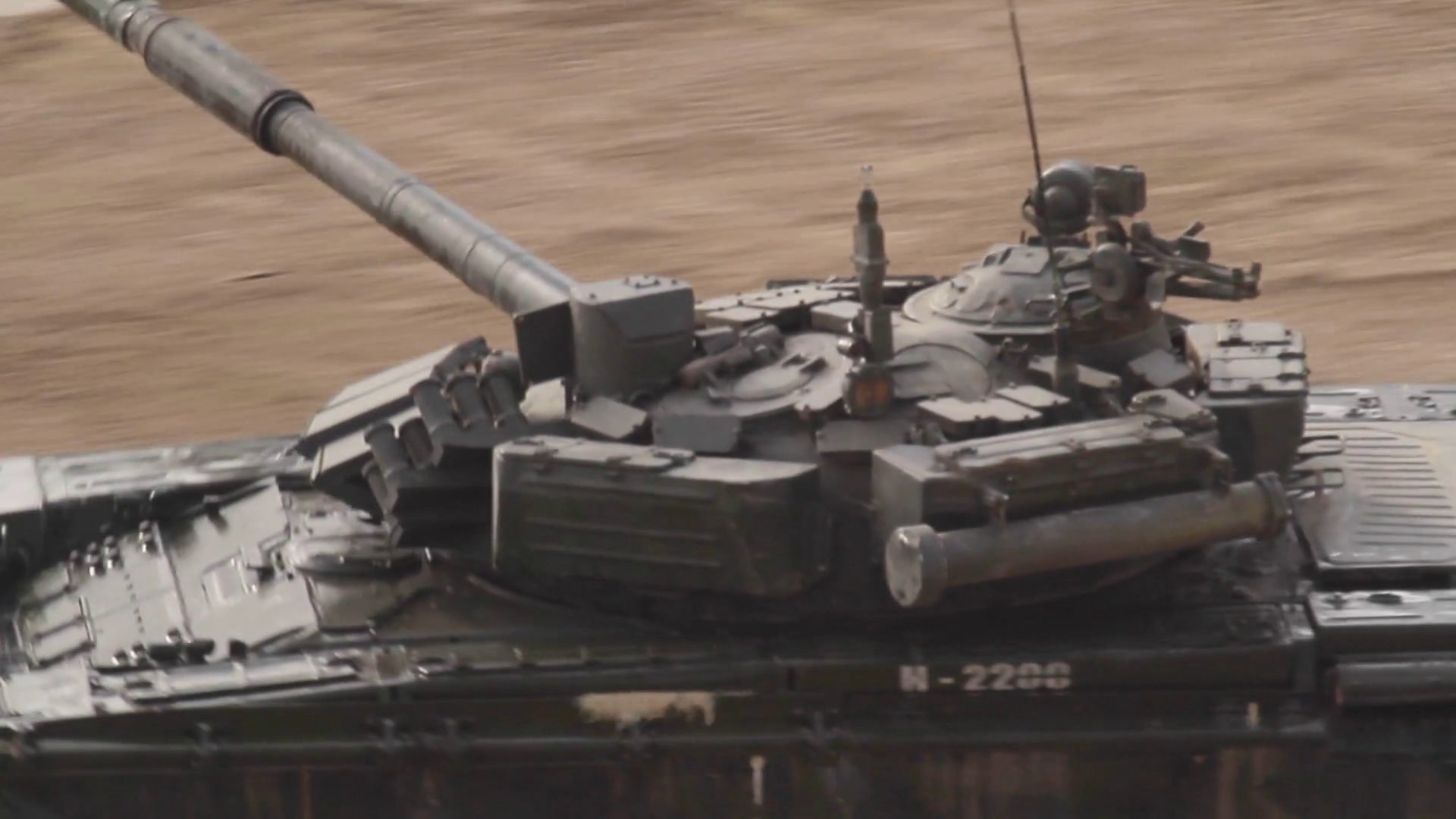 A Russian Tank Is Moving At High Speed Stock Footage SBV-346915776 ...