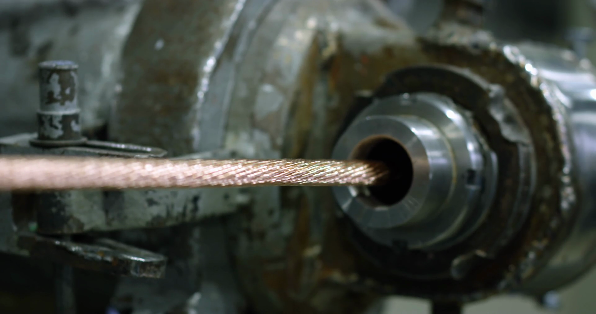 Pulling Copper Wire Through Bushing At Cable Stock Footage SBV ...