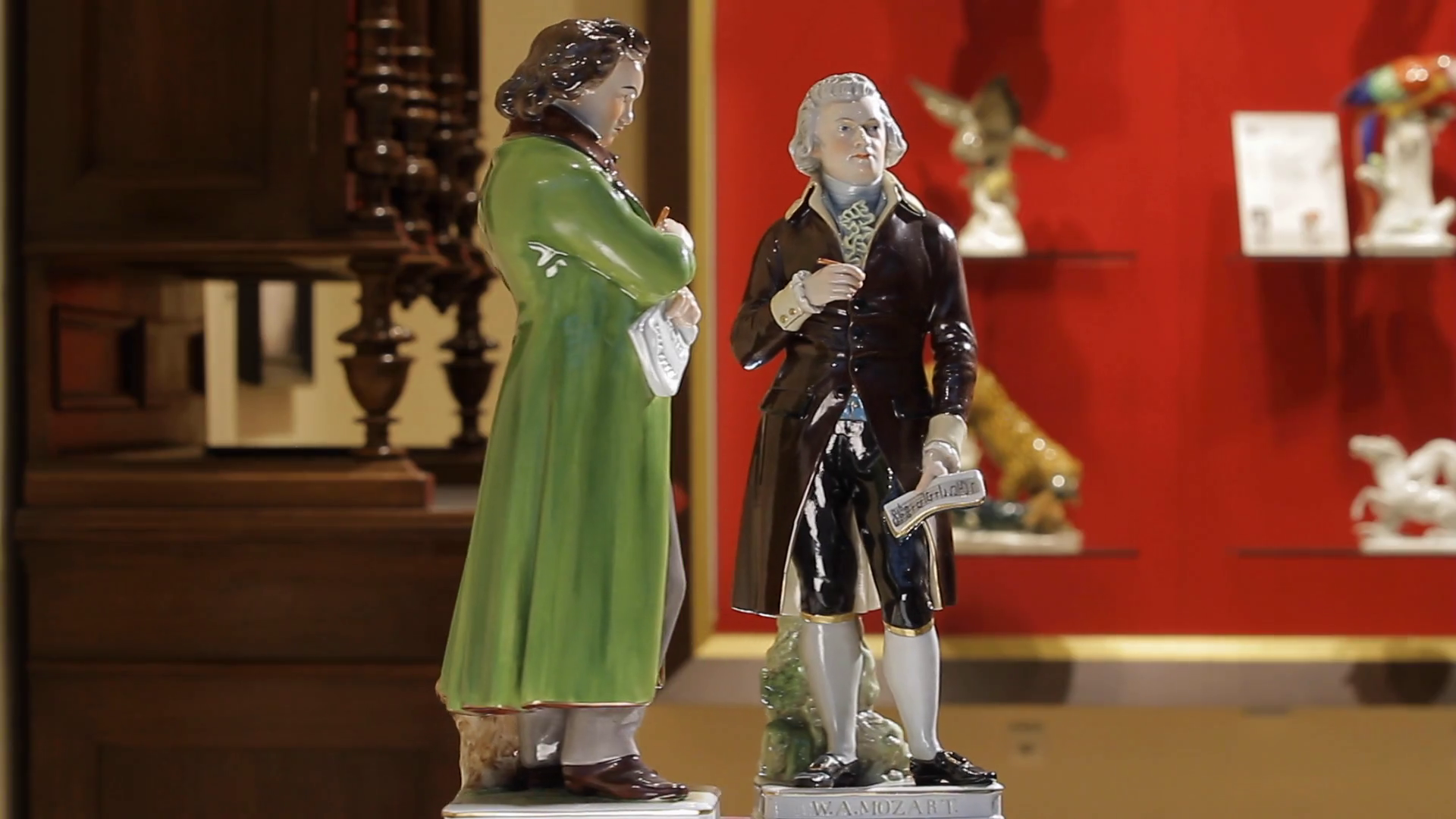 A Porcelain Figurine Depicting Two Composers Stock Footage SBV ...